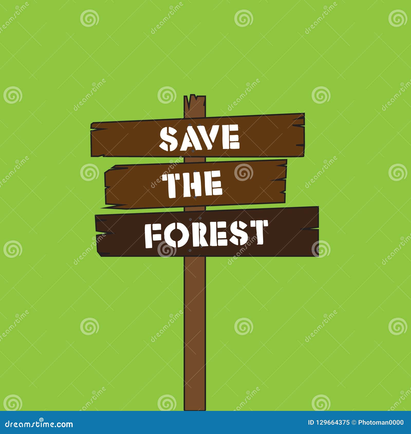 Banner with Text Save the Forest Stock Vector - Illustration of drawing ...