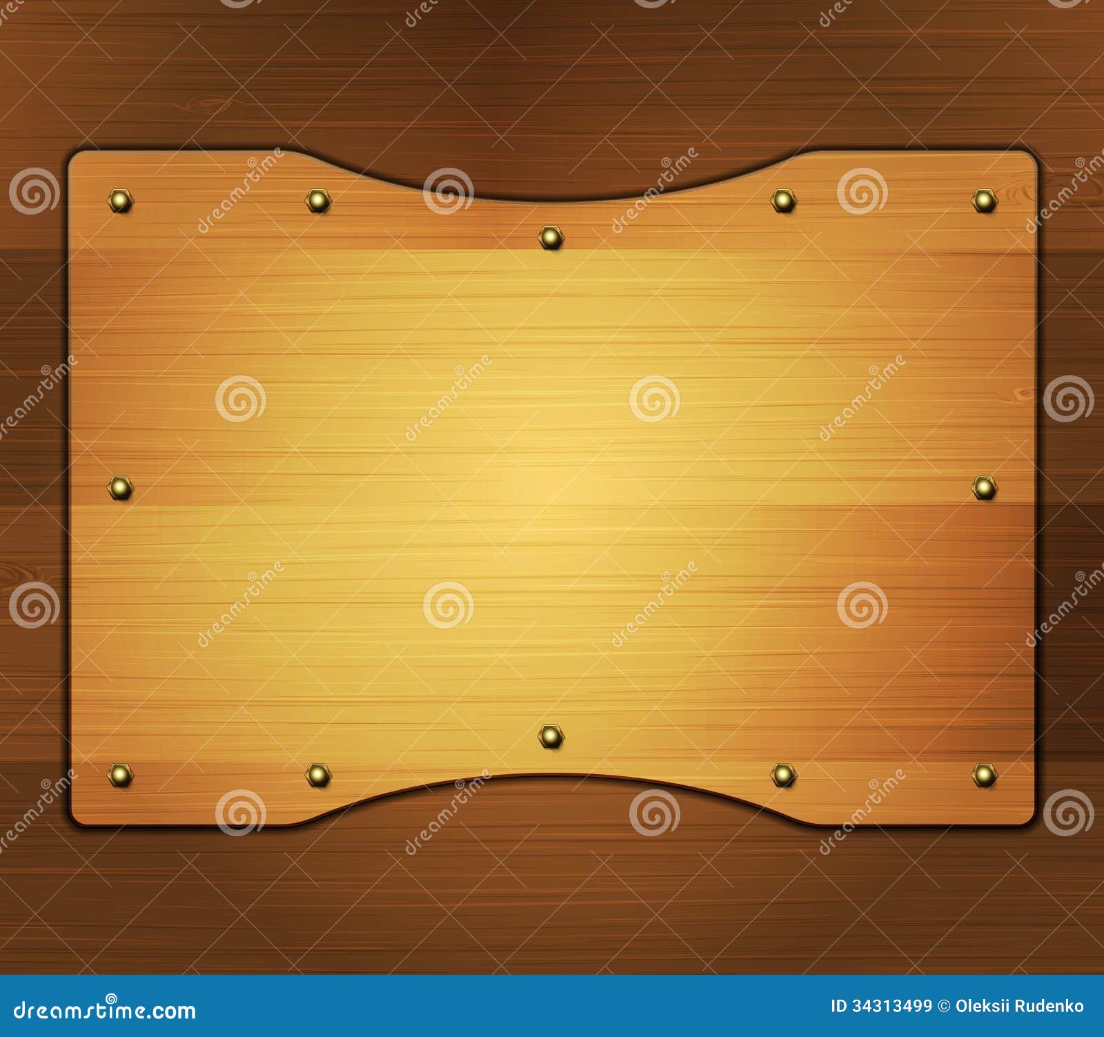 Wooden banner stock vector. Illustration of advertisement - 34313499