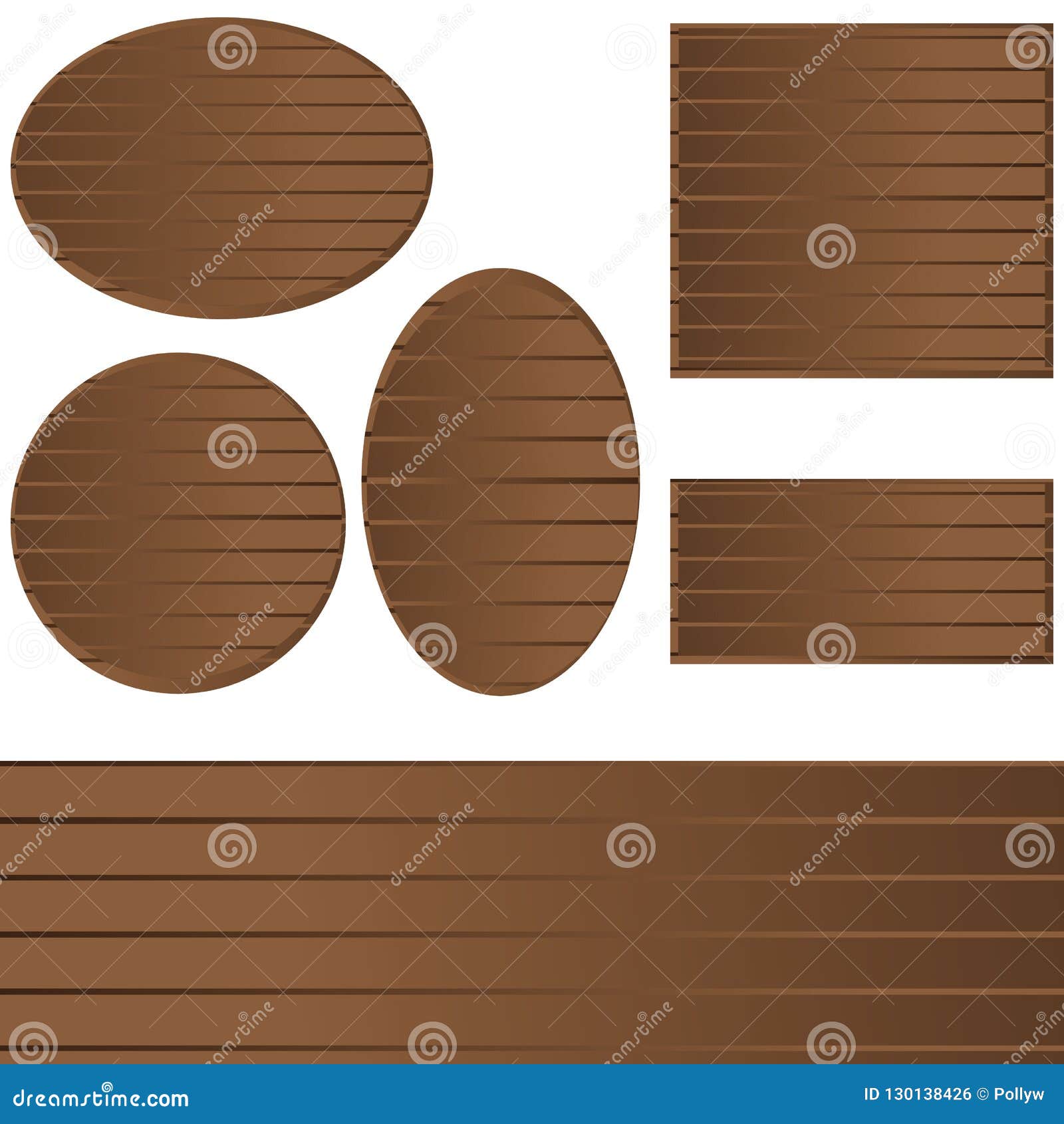 Wooden Banners Set for Web and Print Stock Vector - Illustration of ...