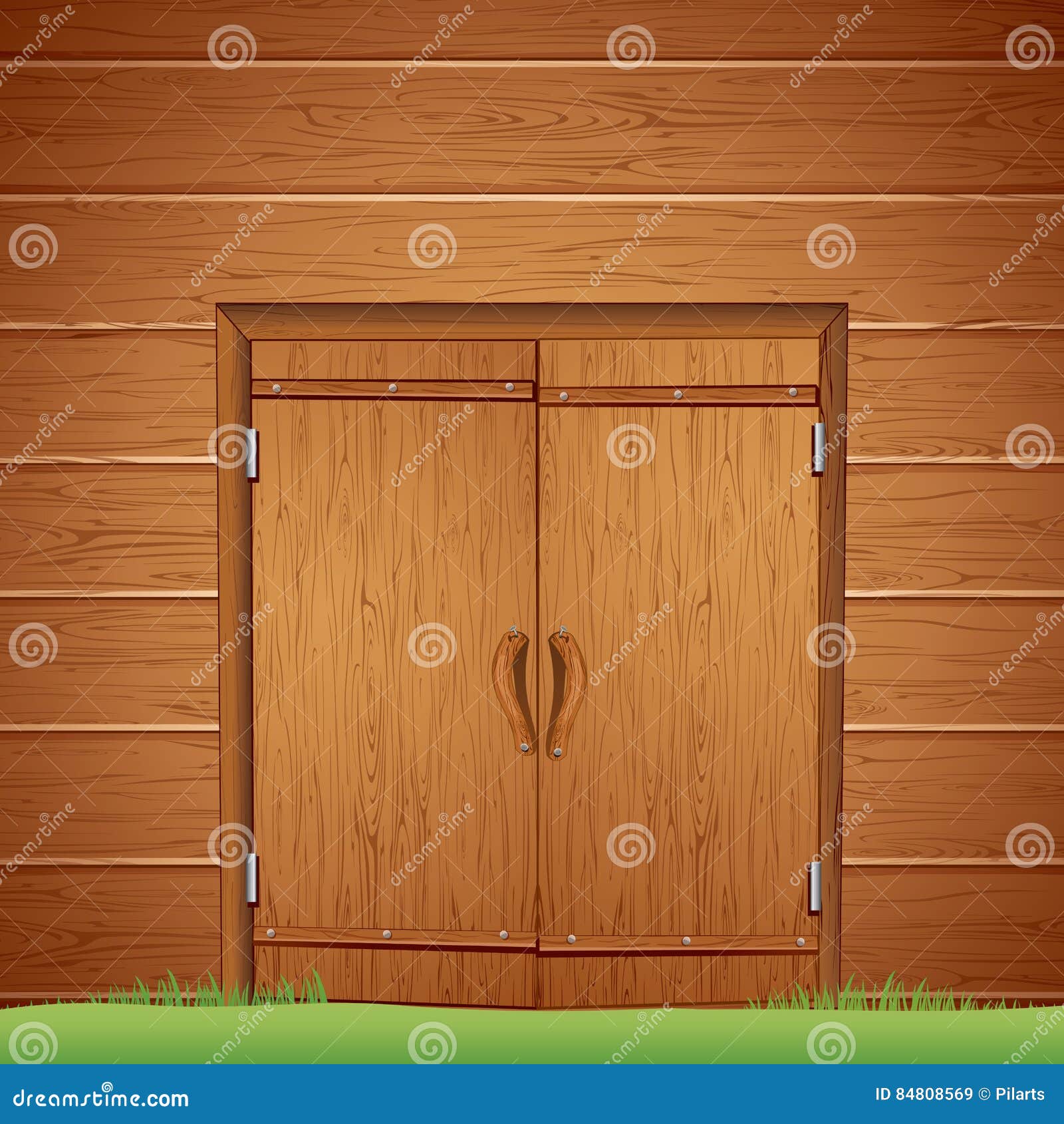 Wooden Barn Door. Vector Image Stock Vector - Illustration of retro ...