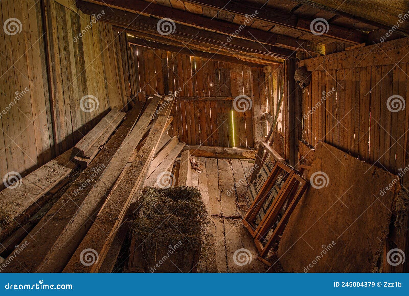 Wooden barn interior stock image. Image of architecture - 245004379