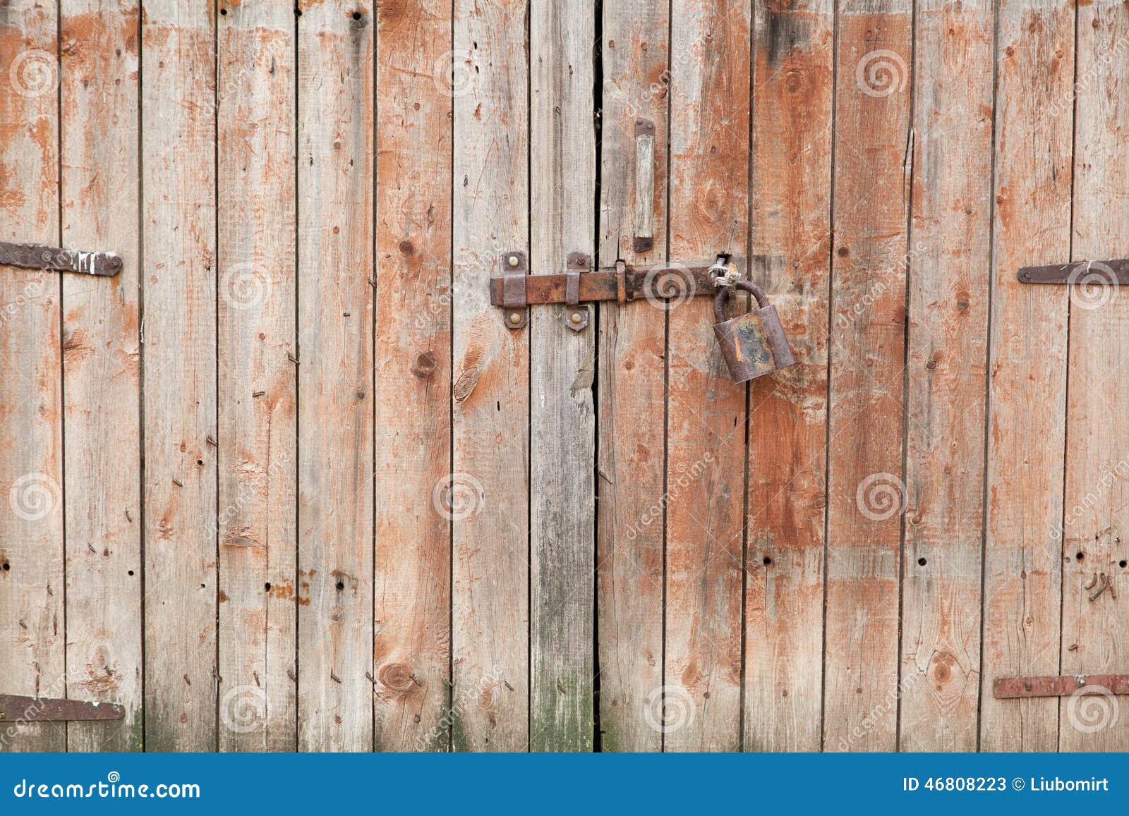Wooden barn lock stock image. Image of closed, handle - 46808223