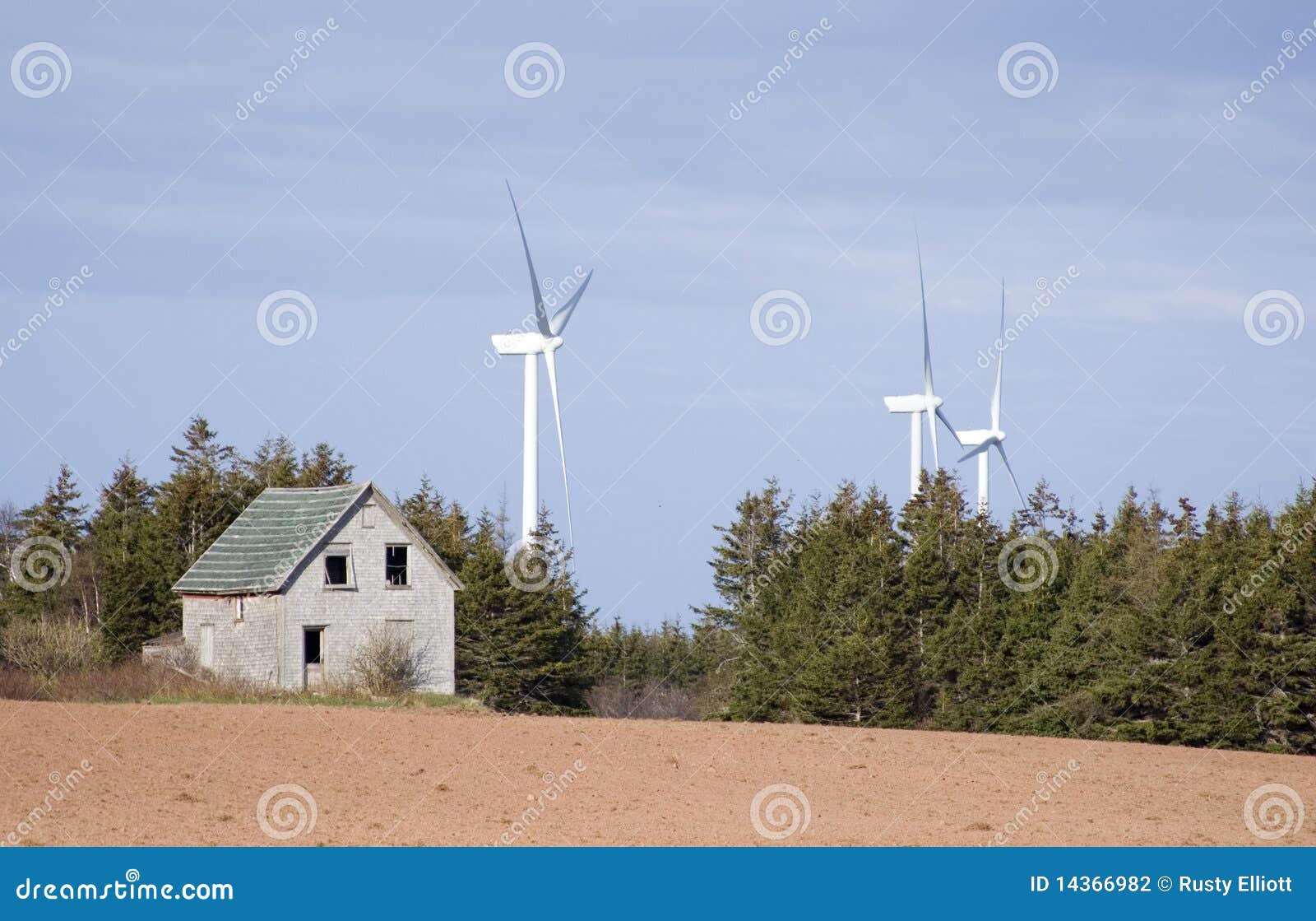 Wooden Barn and Windmill stock photo. Image of prince - 14366982