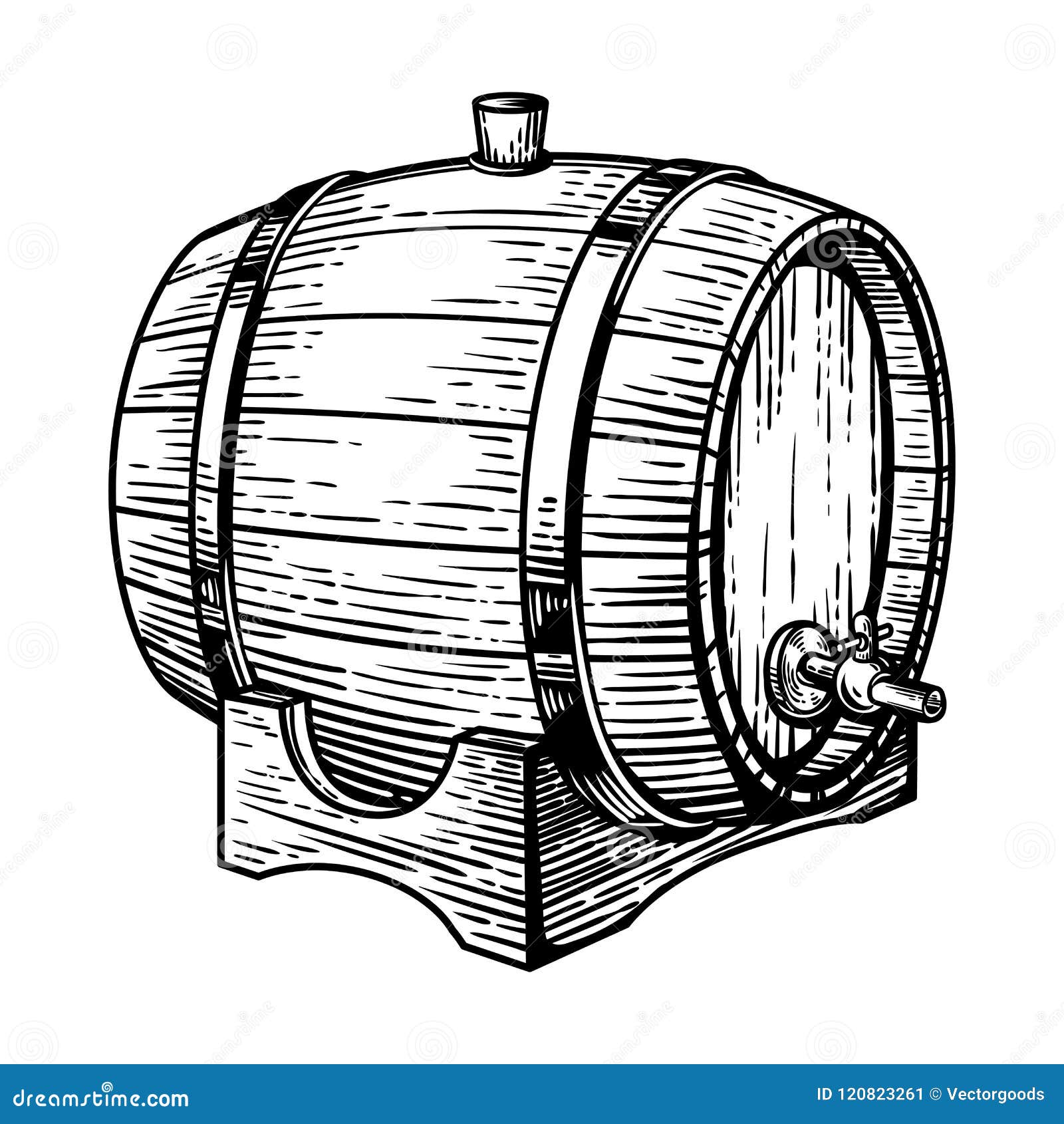 Wooden Barre on White Background Stock Vector - Illustration of barrel ...