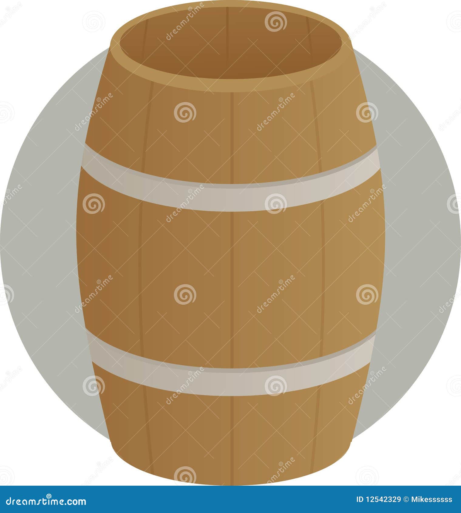 Wooden Barrel Drum Container Stock Illustration - Illustration of drum ...