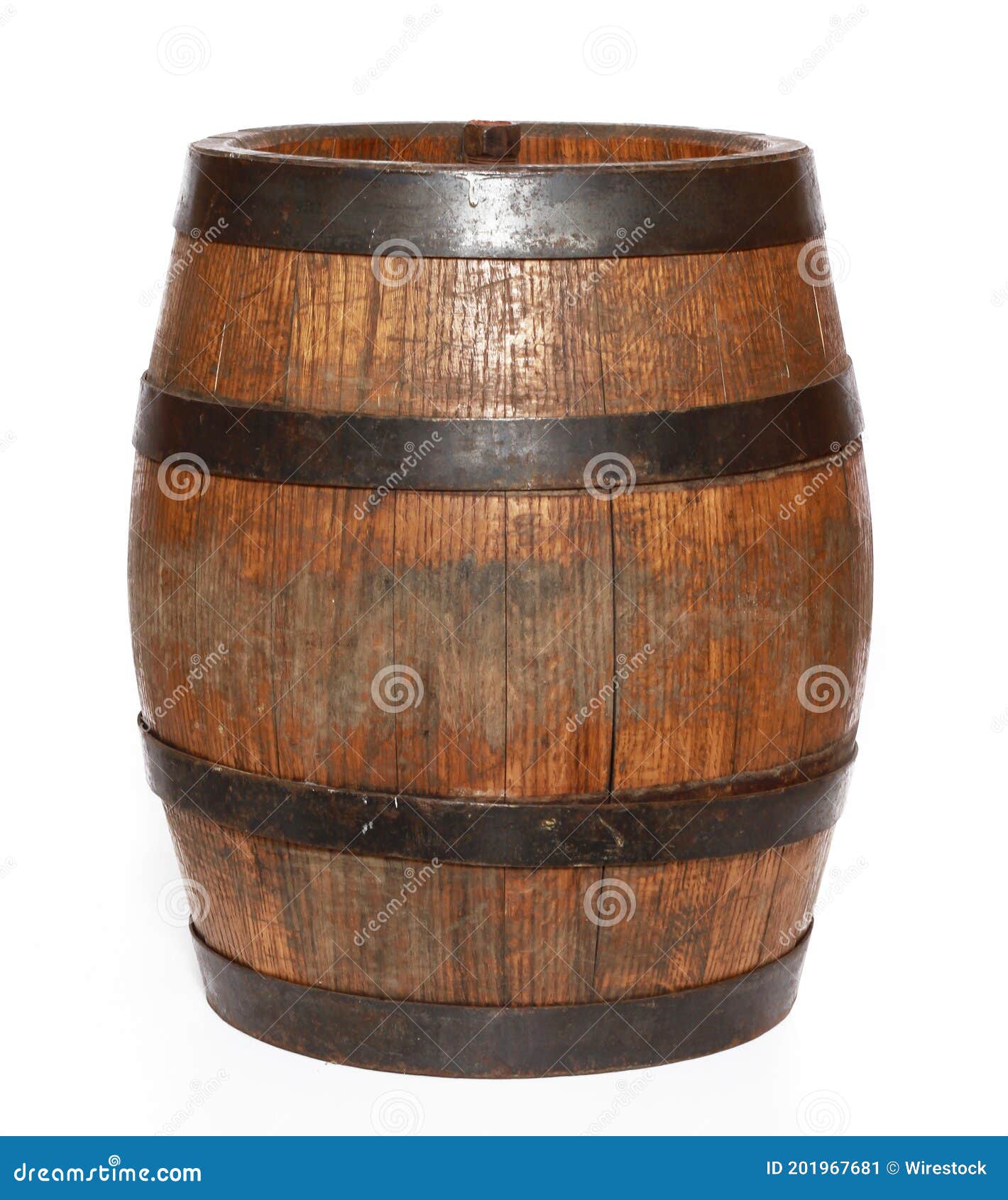 Wooden Barrel Isolated on White Background Stock Image - Image of ...