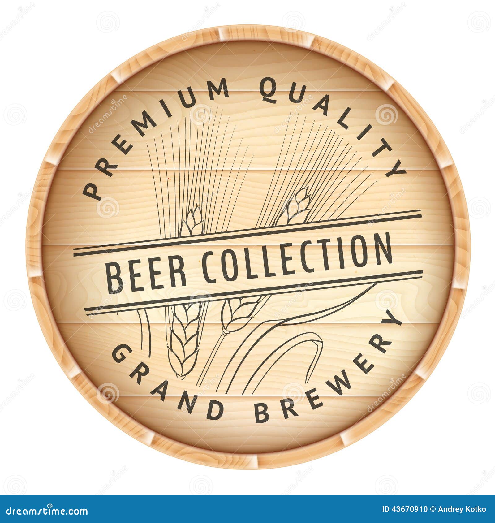 Wooden barrel with logo. stock vector. Illustration of decoration ...