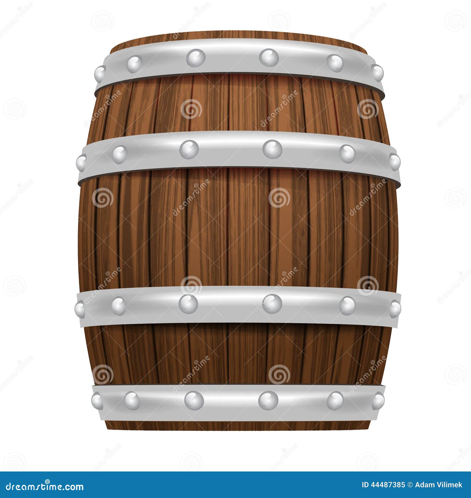 Wooden Barrel Object 3D Design Isolated Stock Vector - Illustration of ...