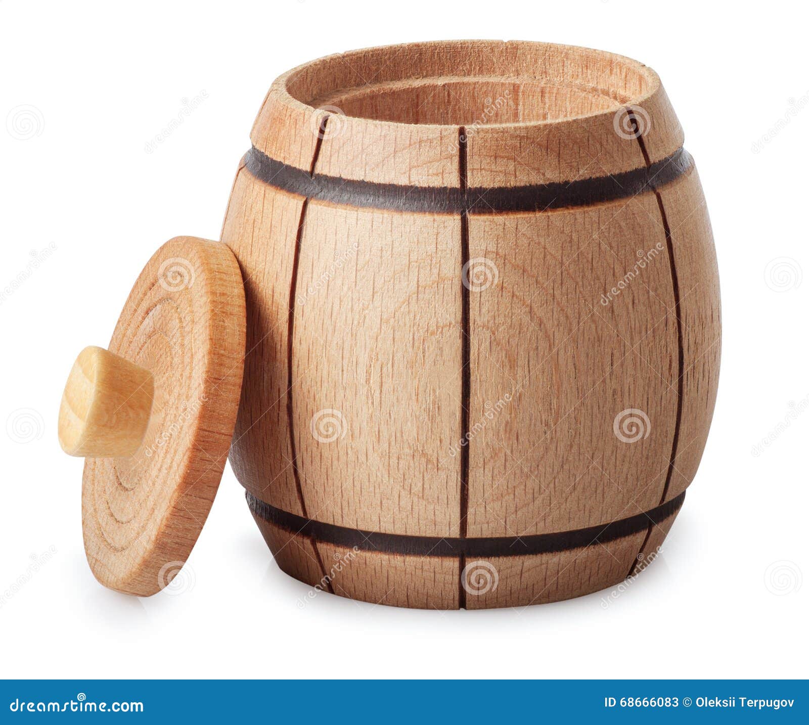 Wooden Barrel Opened Isolated on White Stock Image - Image of utensil ...