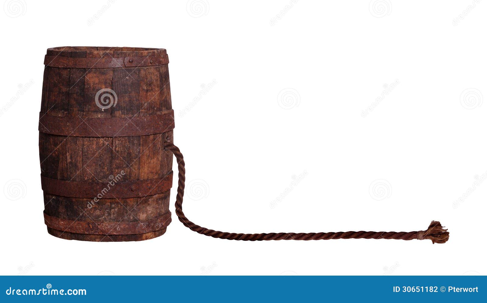 Wooden barrel with rope stock photo. Image of concept - 30651182