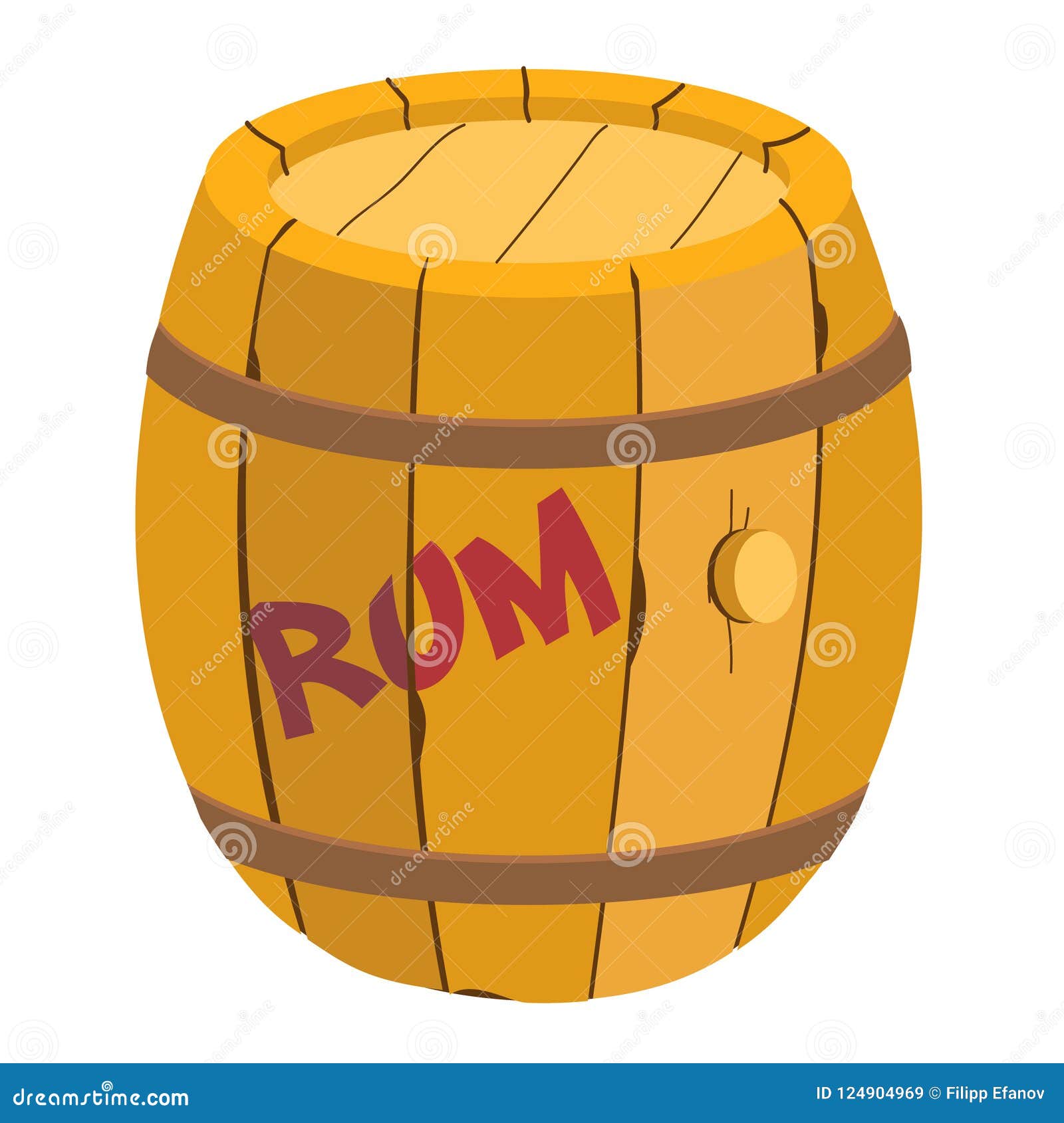 Wooden Barrel of Rum. Illustration on the Pirate Theme Stock ...