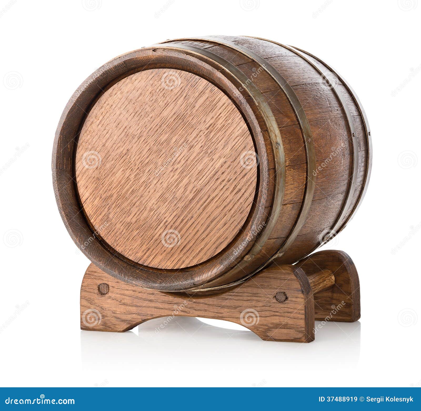 Wooden barrel on stand stock image. Image of aging, background - 37488919