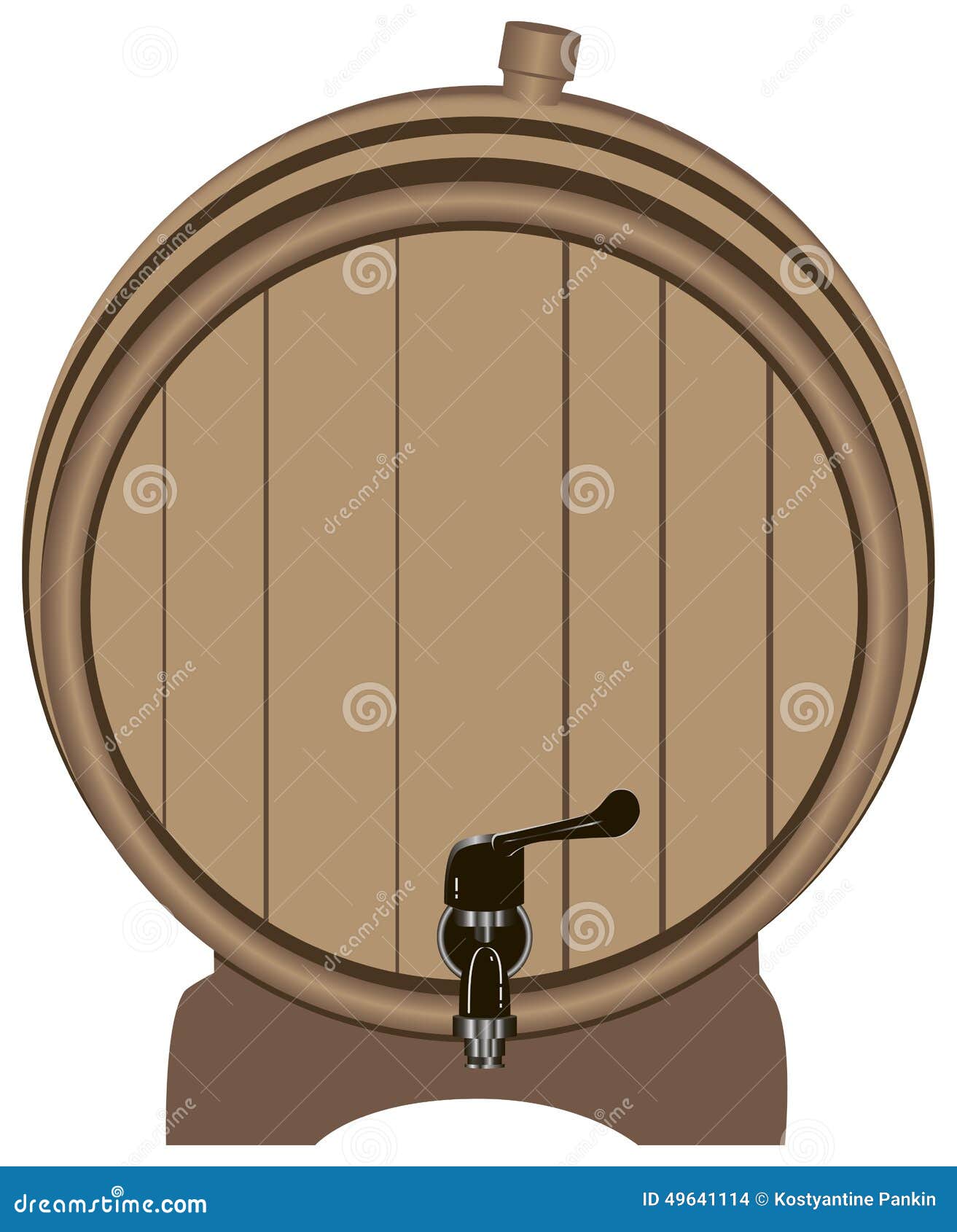 Wooden barrel with a tap stock vector. Illustration of brewery - 49641114
