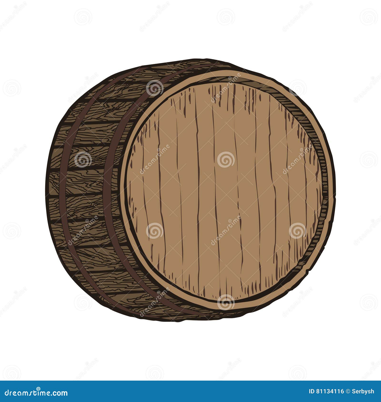 Wooden barrel top object stock illustration. Illustration of clipart ...