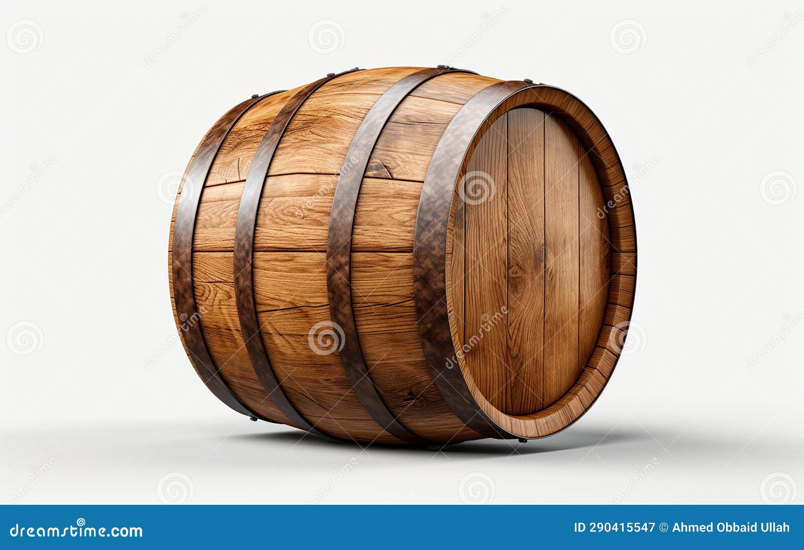 Wooden Barrel on a White Background. Generative by Ai Stock ...