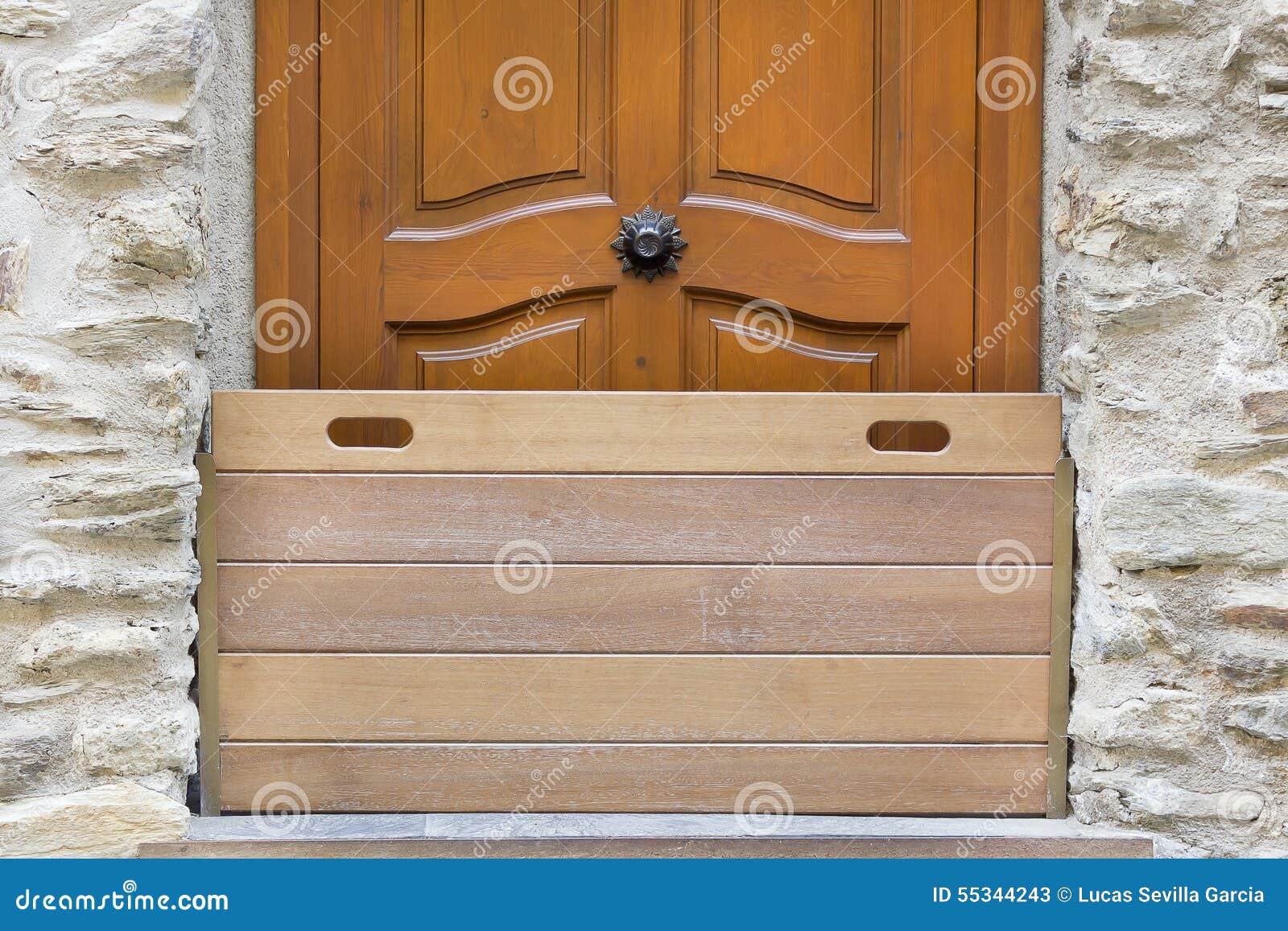 Wooden barrier door stock image. Image of urban, environmental - 55344243