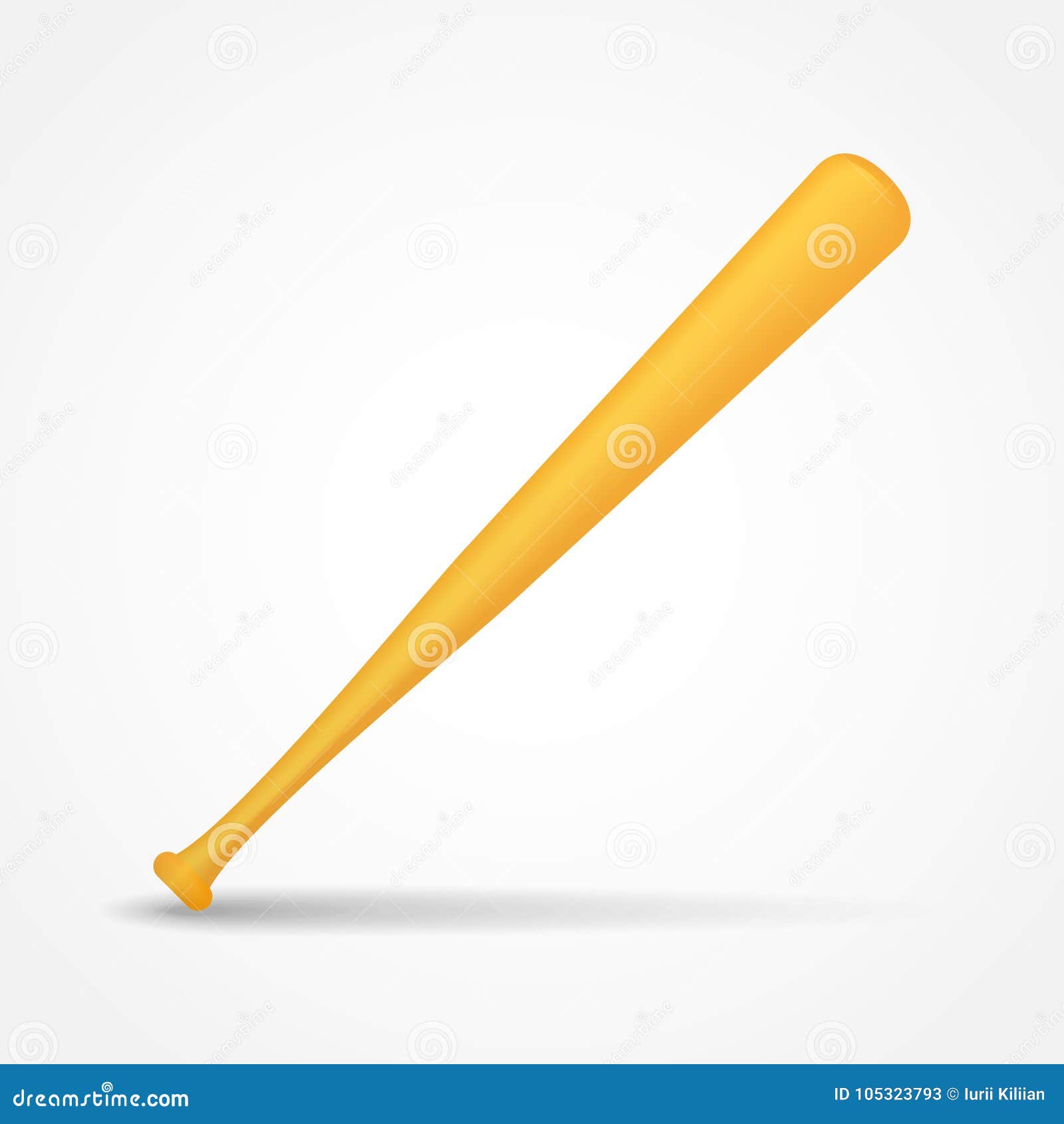 Wooden Baseball Bat Isolated on White Background. Stock Vector ...