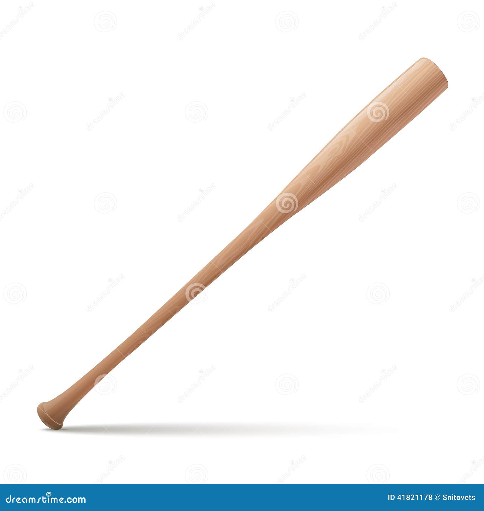 Wooden Baseball Bat on a White Background. Stock Vector - Illustration ...