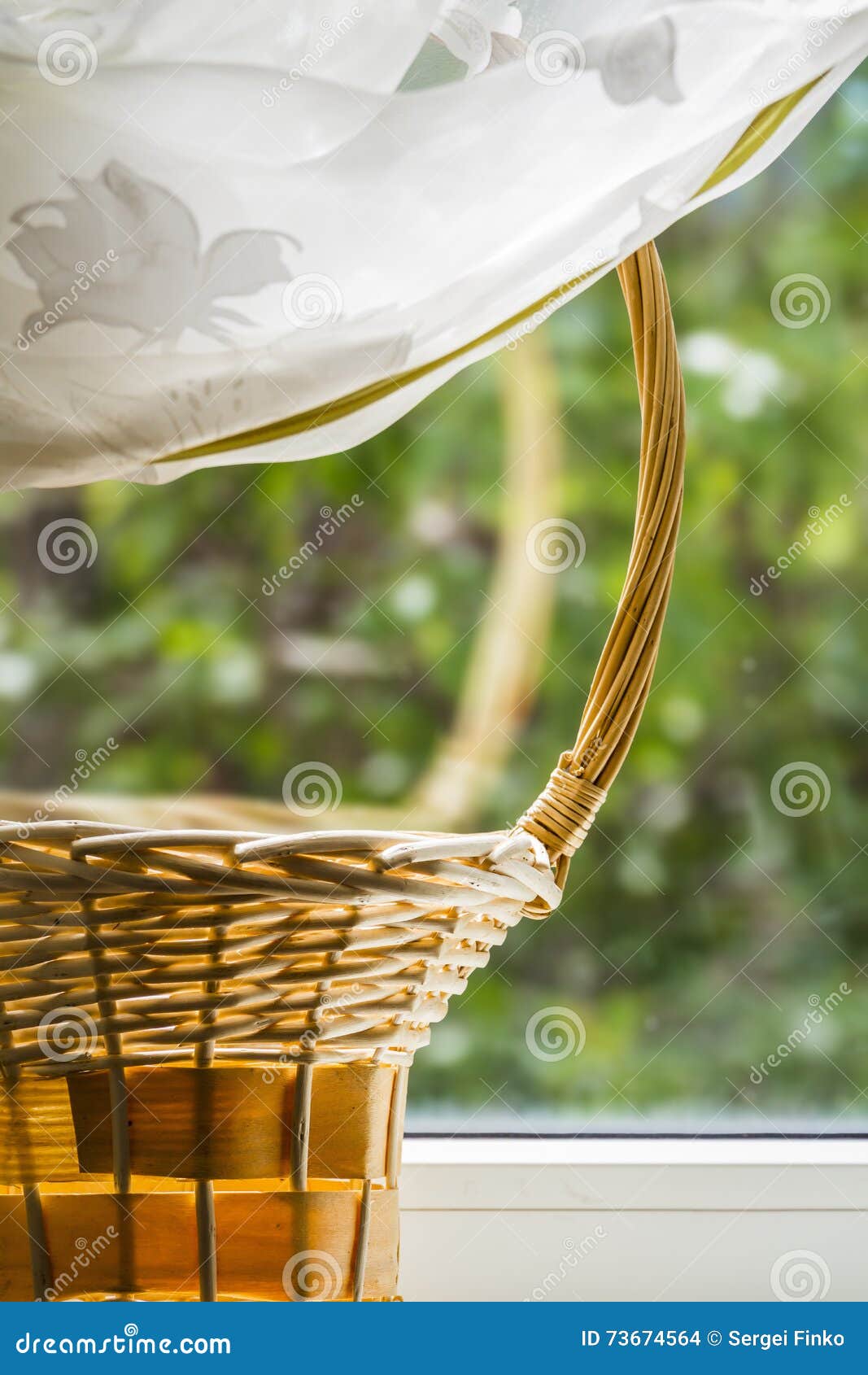 Wooden Basket on the Windowsill Stock Photo - Image of natural, color ...