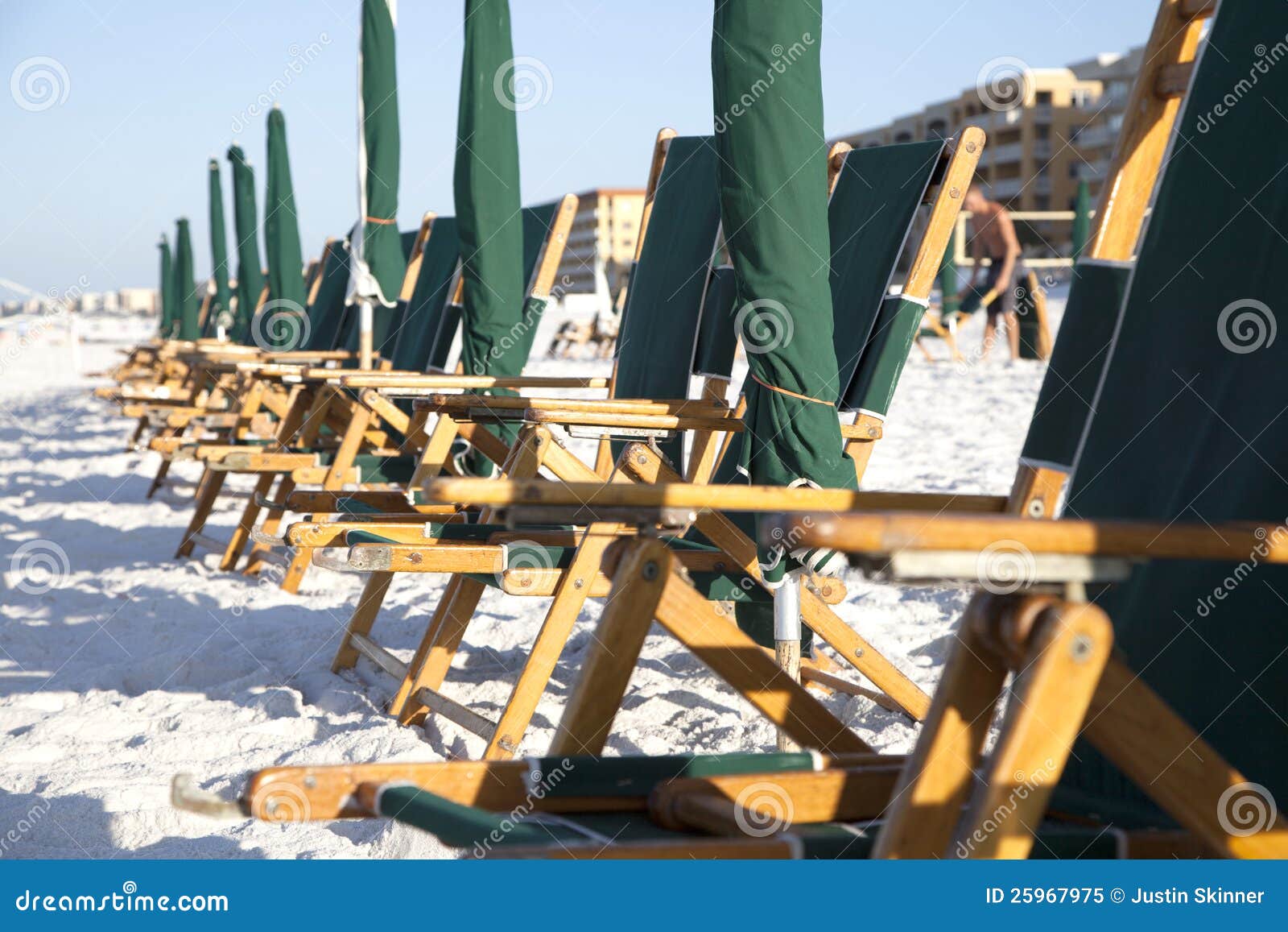 Wooden Beach Chairs stock image. Image of scene, lounge - 25967975