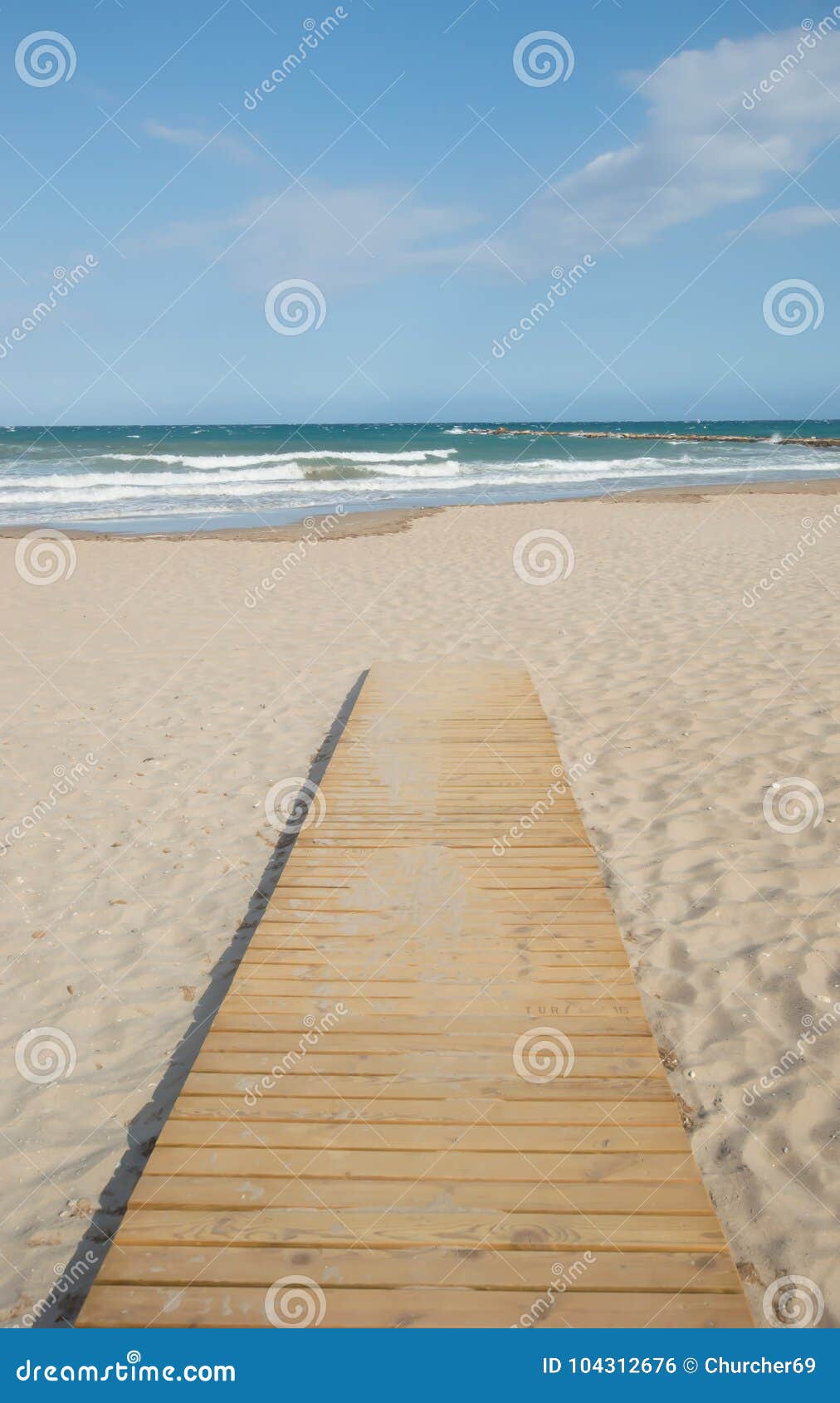 Wooden Beach Pathway To the Ocean Stock Photo - Image of view, path ...