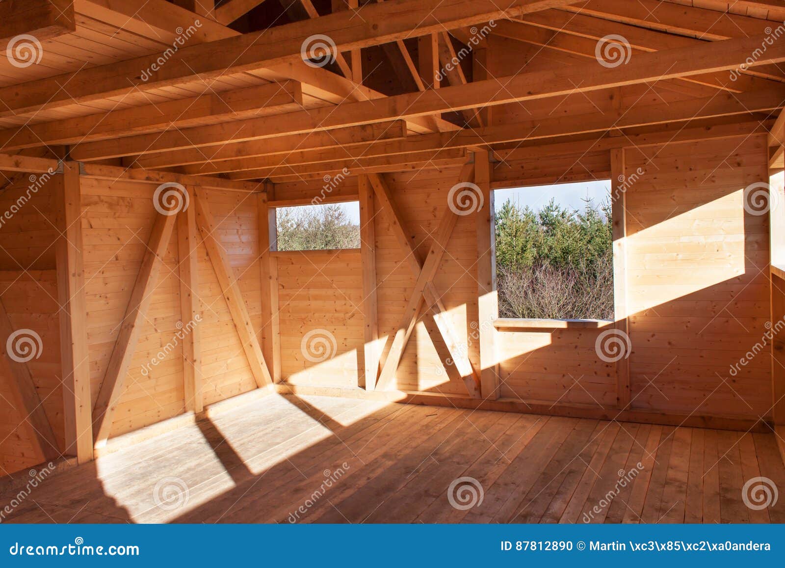 Wooden Beams on the Construction of Ecological Buildings. Construction ...