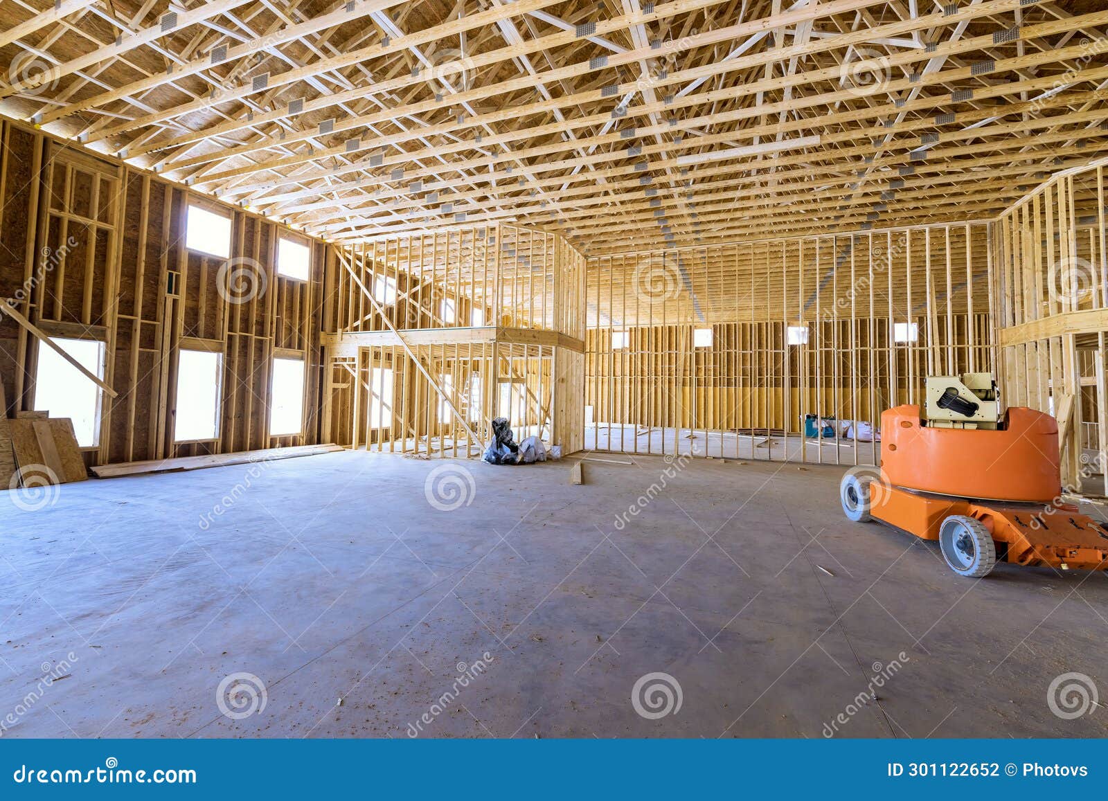 Wooden Framework Construction is Under Way for Construction of a New ...