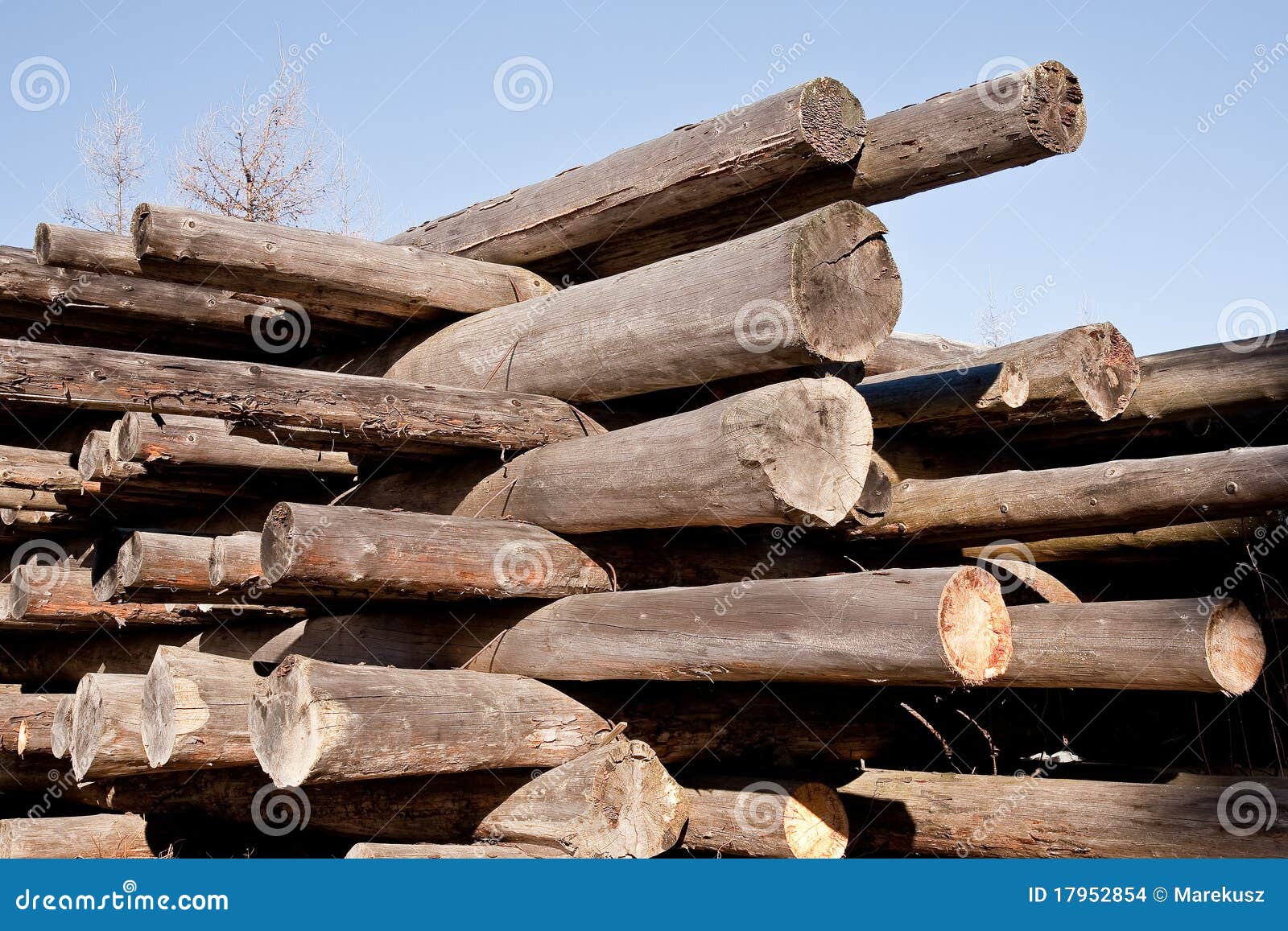 Wooden Beams Stored in the Stack Stock Photo - Image of natural, wooden ...