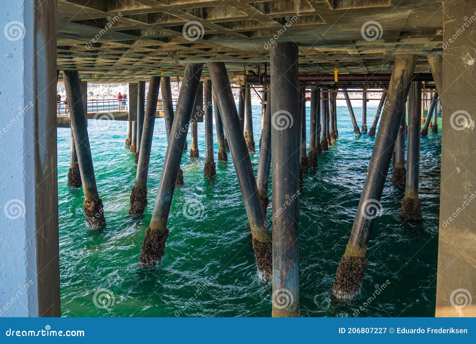 Wooden Beams Support Under the Pier of Santa Monica Pier Editorial ...