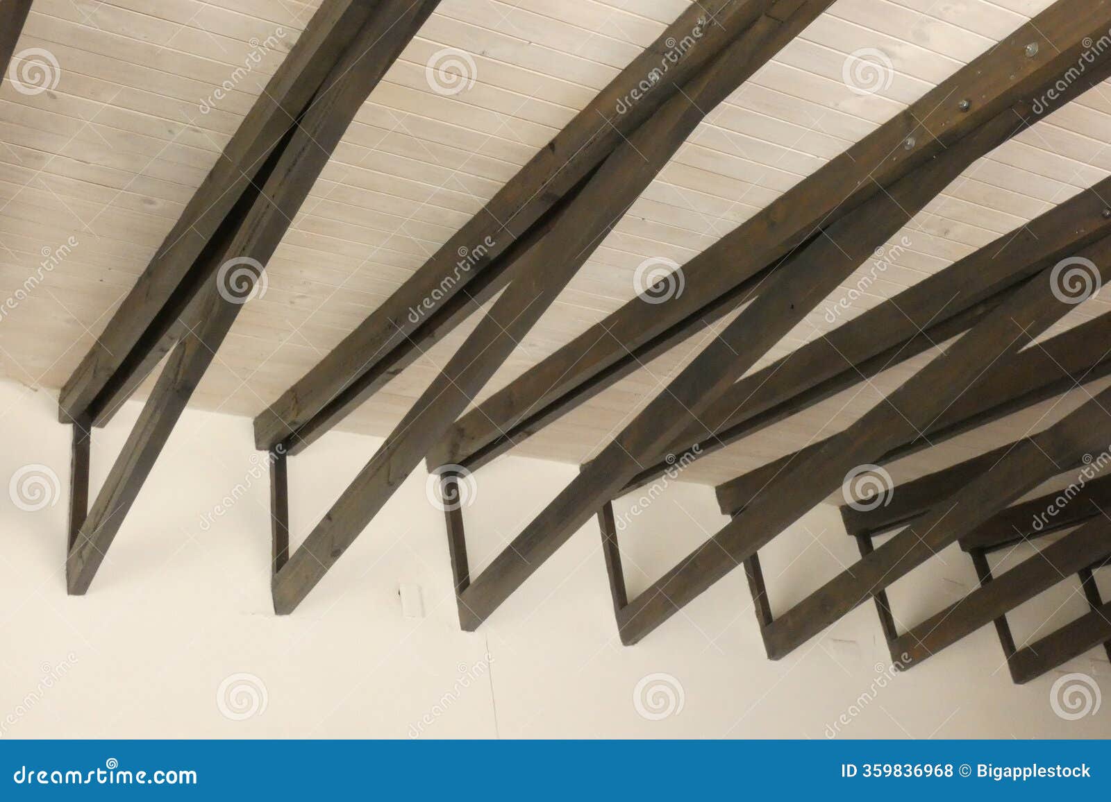 Wooden Beams, Roof Joists, Rafter Wooden Structure Royalty-Free Stock ...