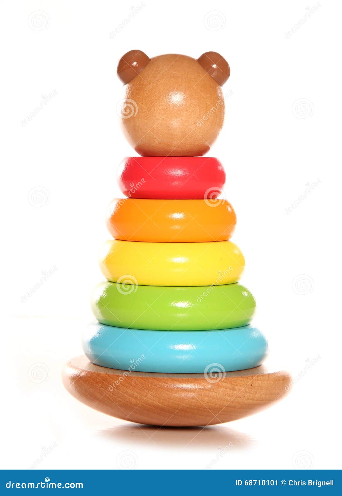 Wooden bear stacking toy stock image. Image of baby, bear - 68710101