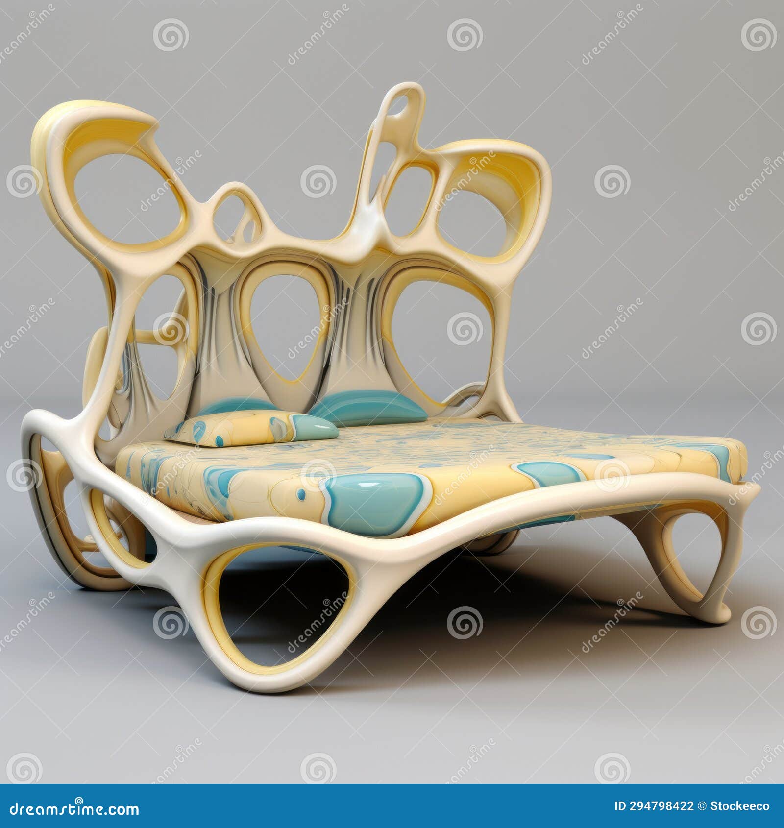 Organic Biomorphic Bed with Artistic Design Stock Illustration ...