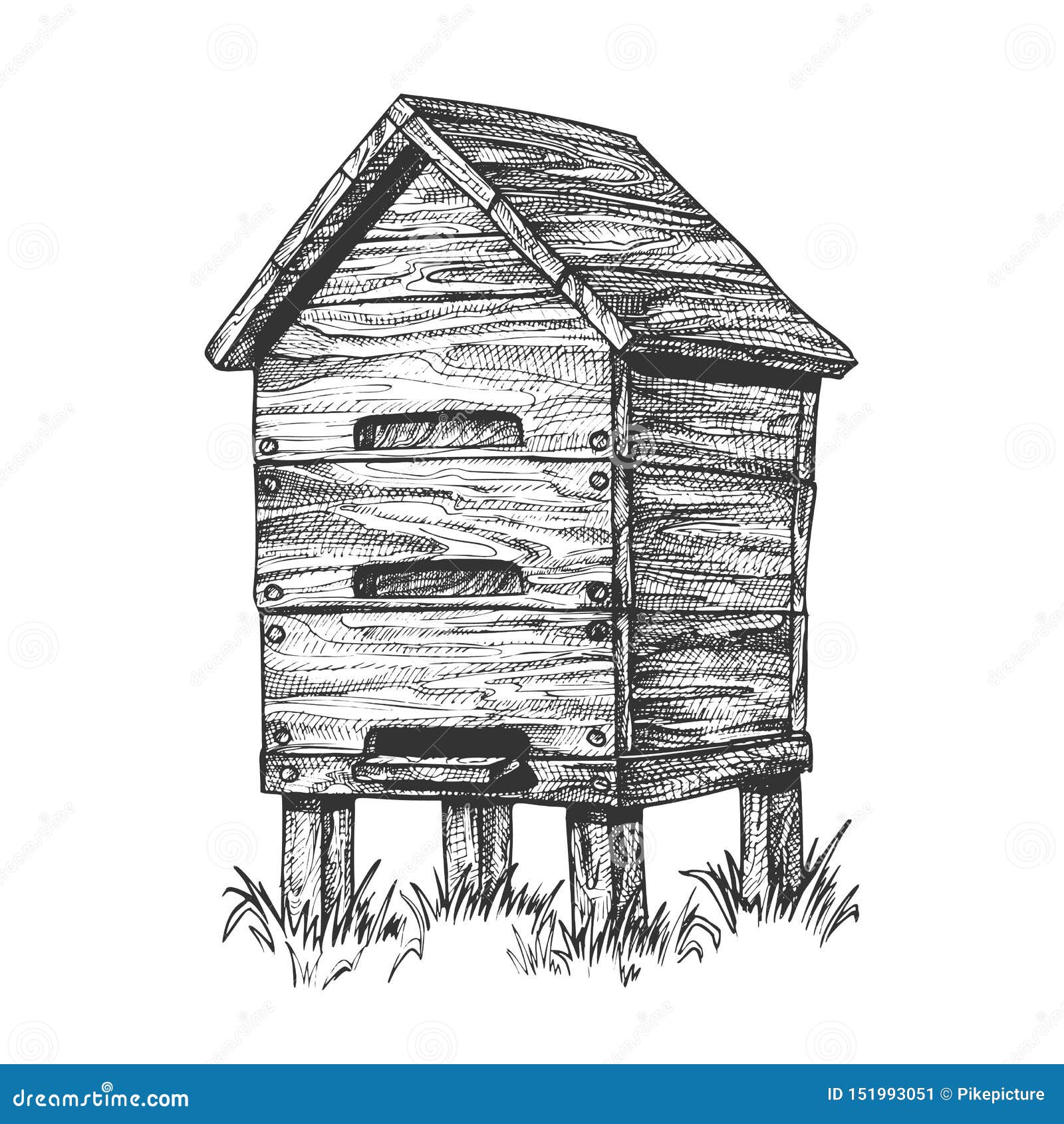 Wooden Beehive Apiary on Grass Apiculture Vector Stock Vector ... Wooden Beehive Apiary on Grass Apiculture Vector Stock Vector ...