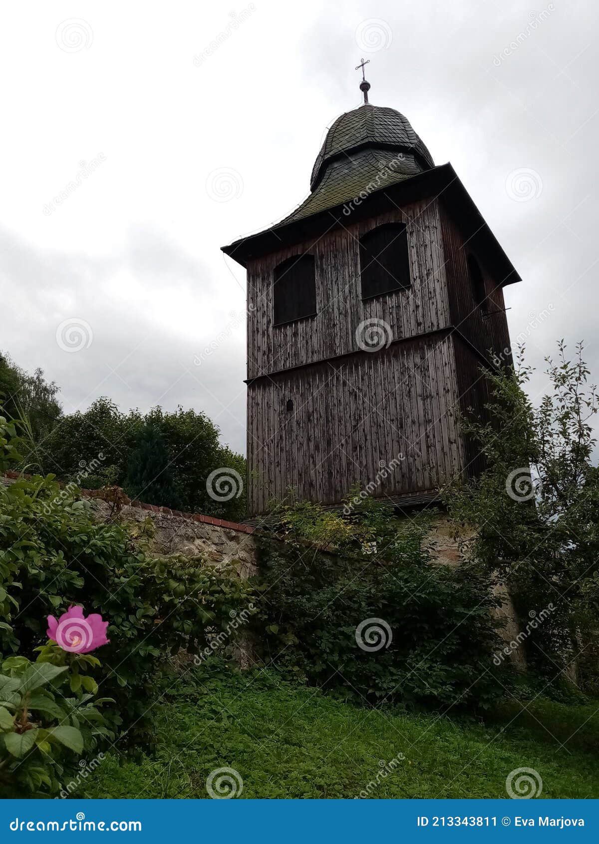 Wooden belfry stock image. Image of monastery, village - 213343811