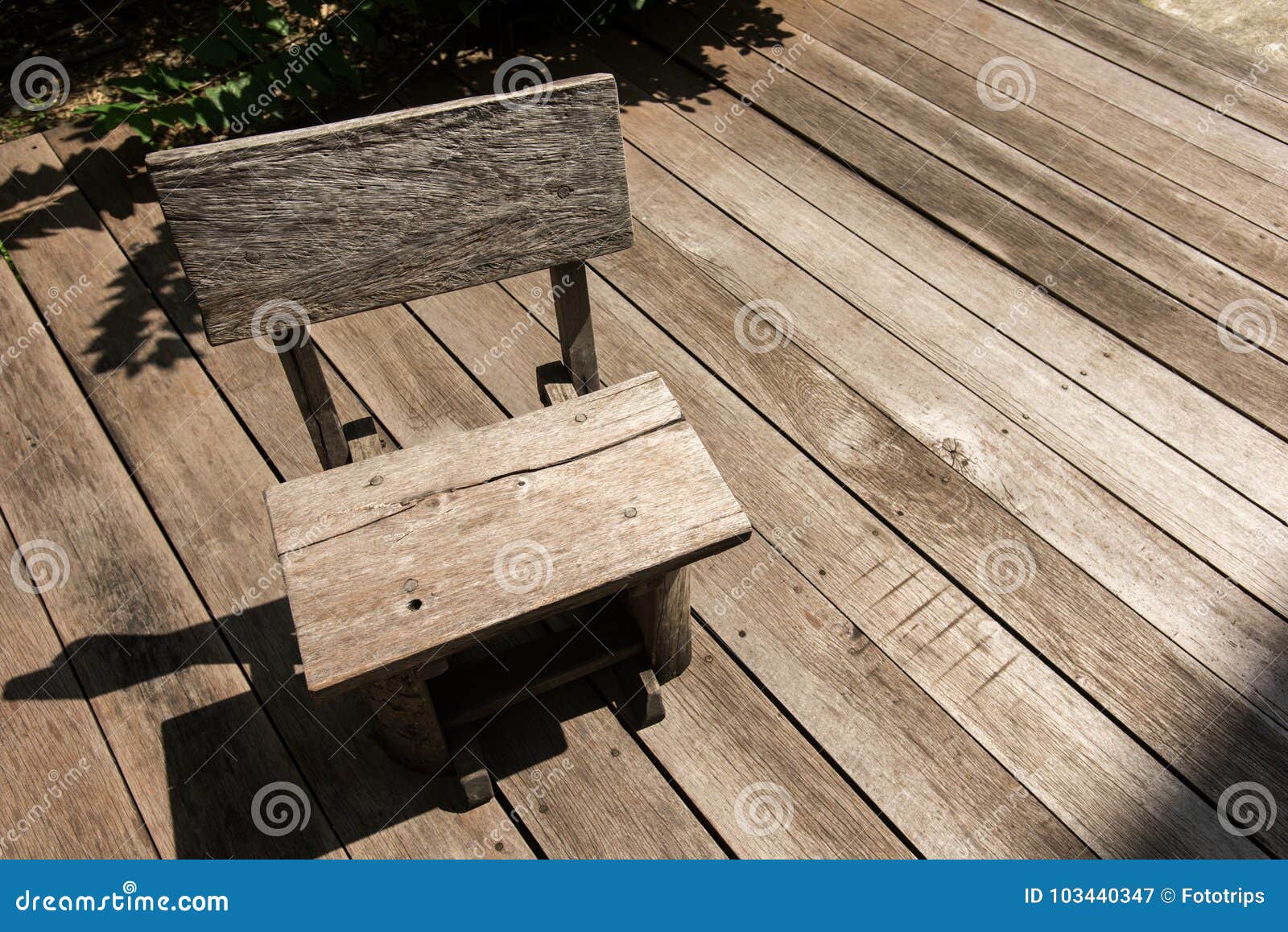 A Wooden Bench on the Wooden Floor Stock Image - Image of adirondack ...