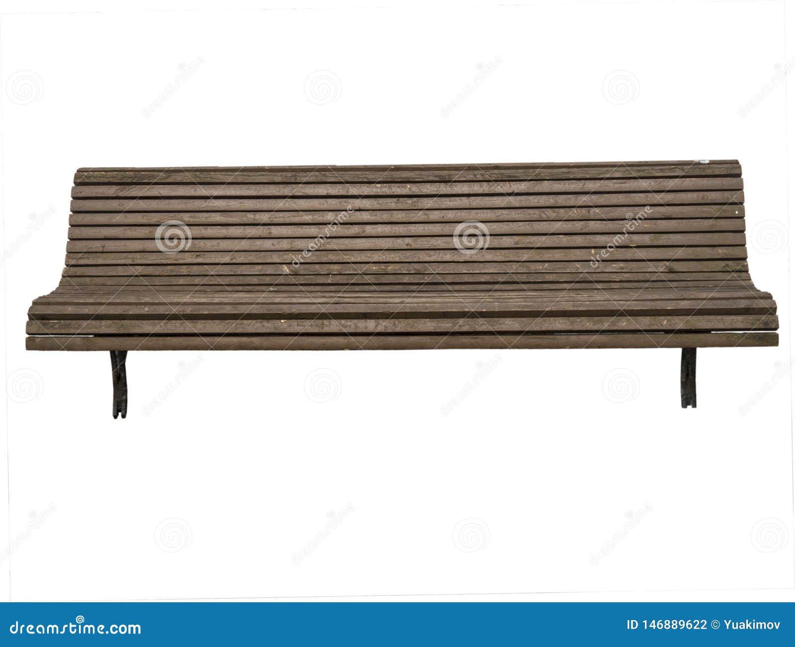 Wooden Bench Front View Isolated on White Stock Photo - Image of ...