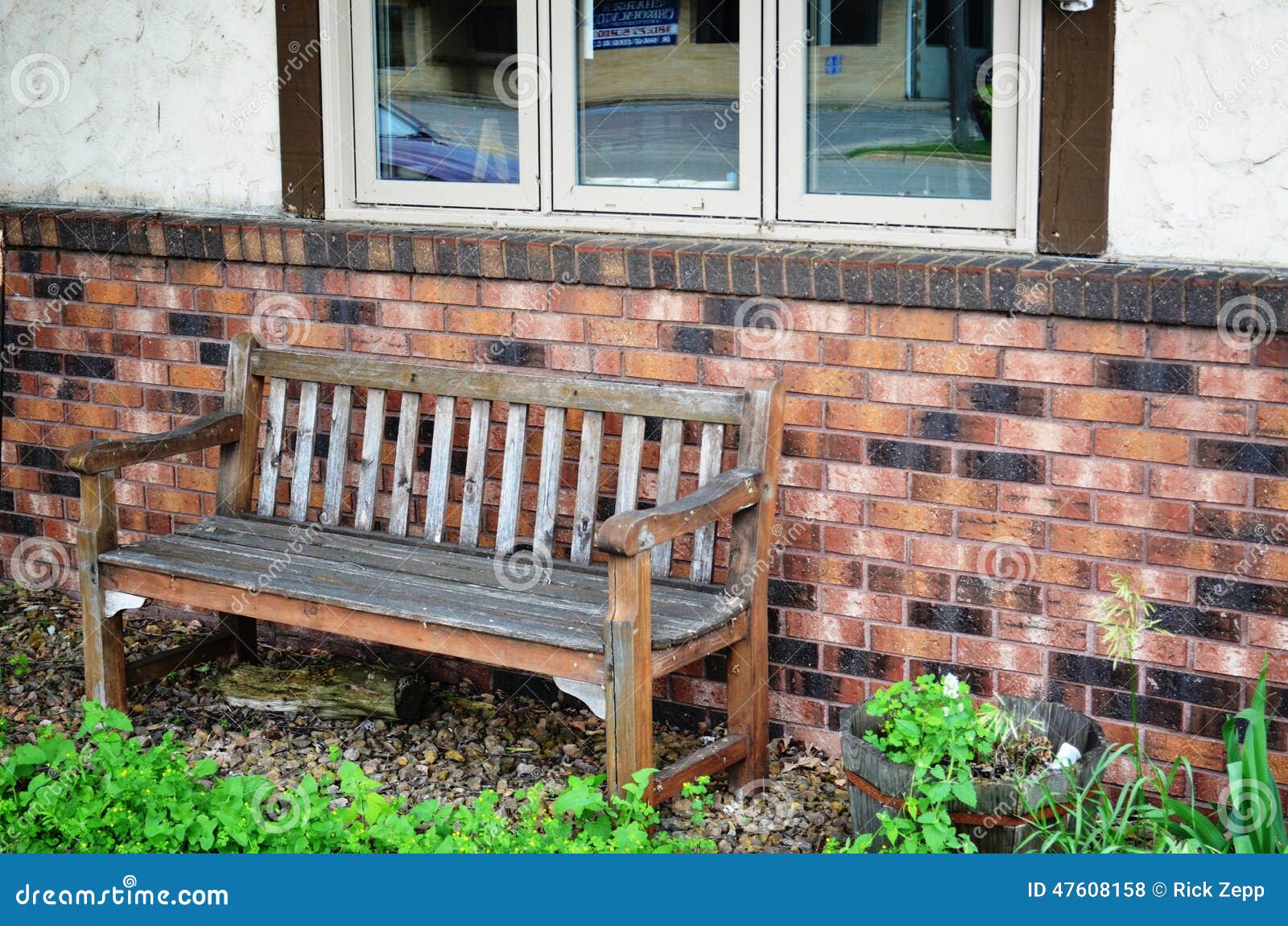 Wooden bench in the garden stock photo. Image of wooden - 47608158