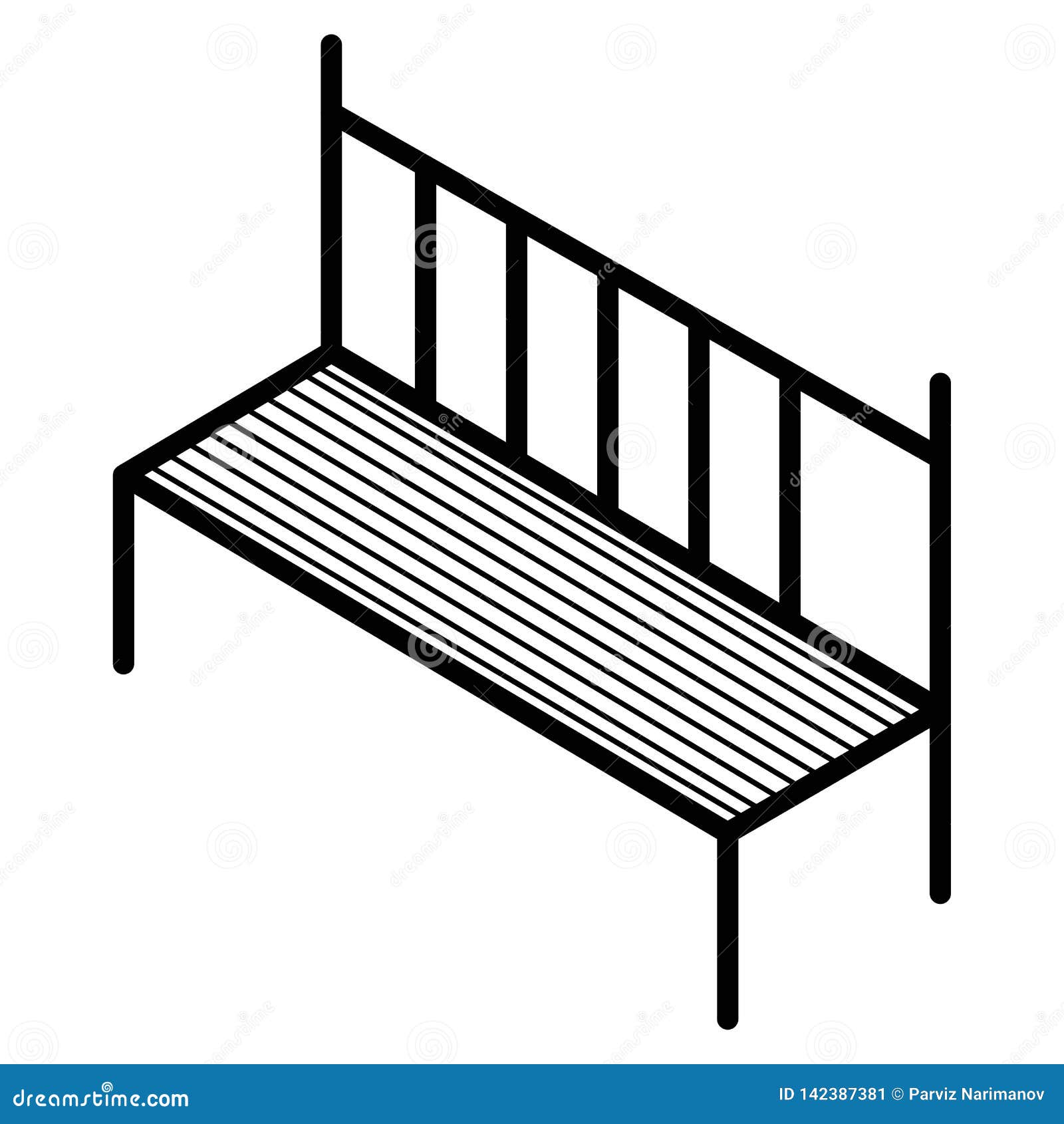 Wooden bench icon stock illustration. Illustration of object - 142387381