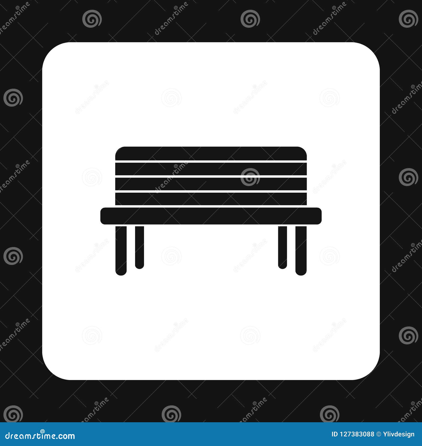 Wooden Bench Icon, Simple Style Stock Illustration - Illustration of ...