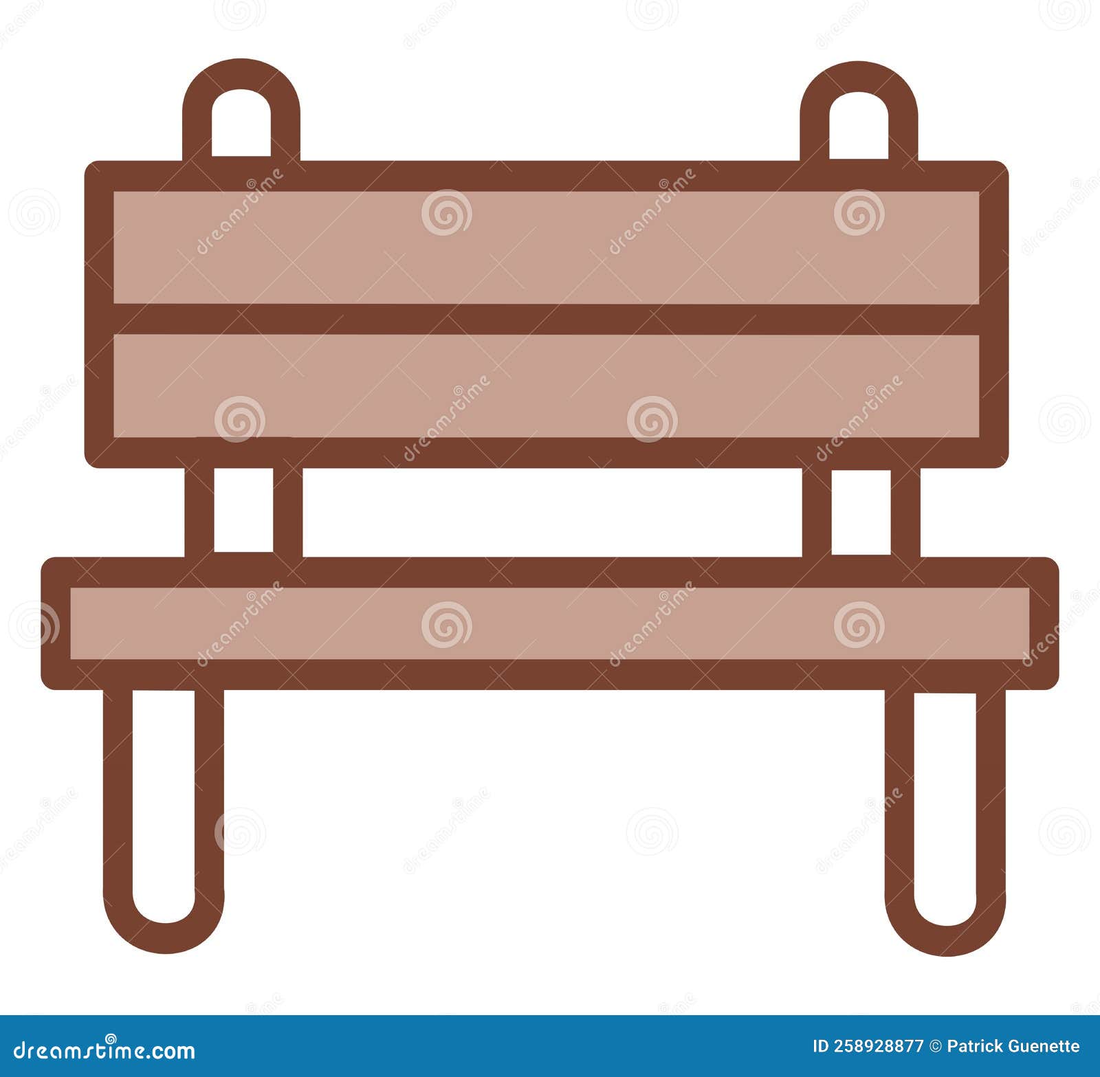 Wooden bench, icon stock vector. Illustration of object - 258928877