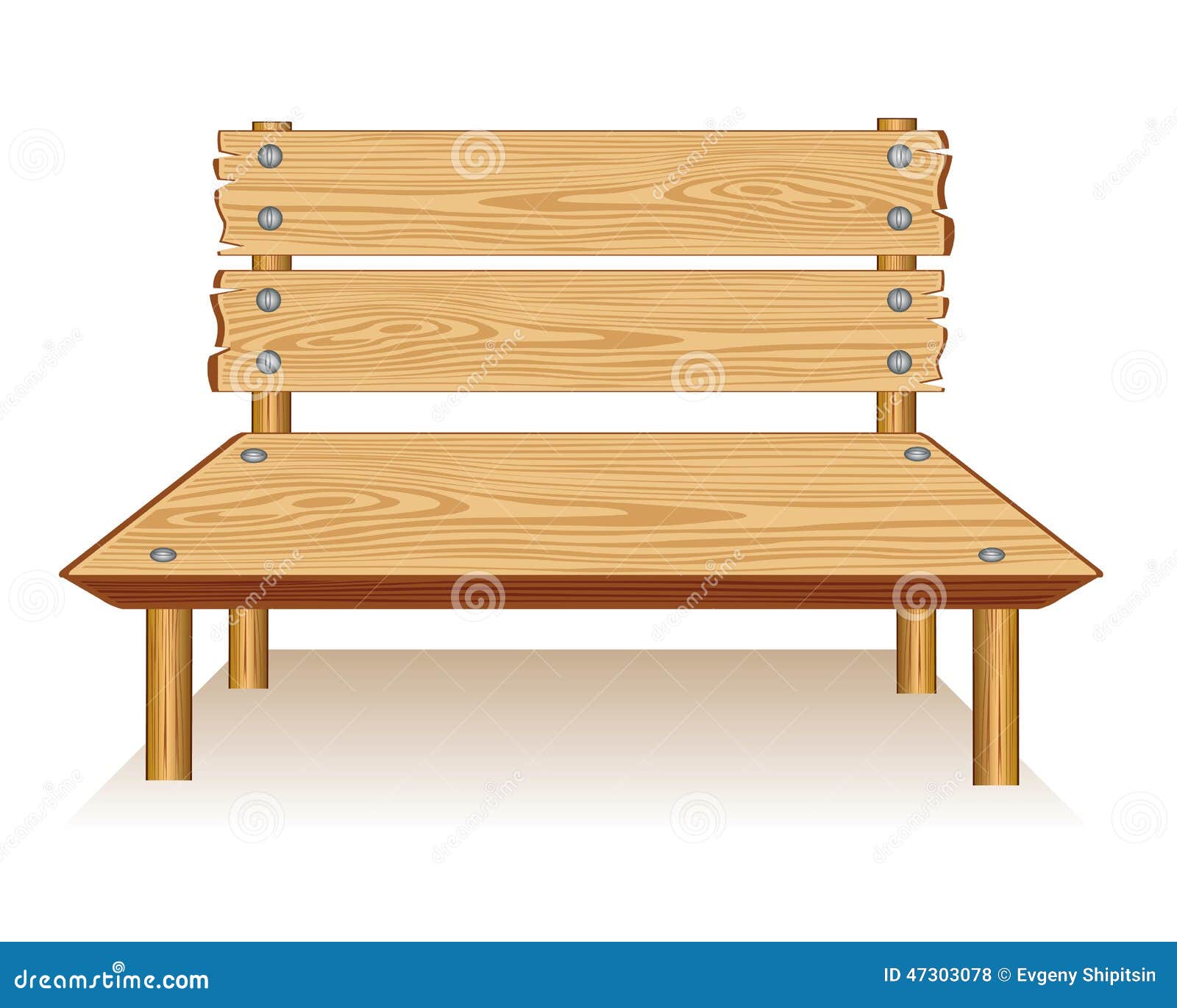 Wooden bench stock vector. Illustration of waiting, wooden - 47303078