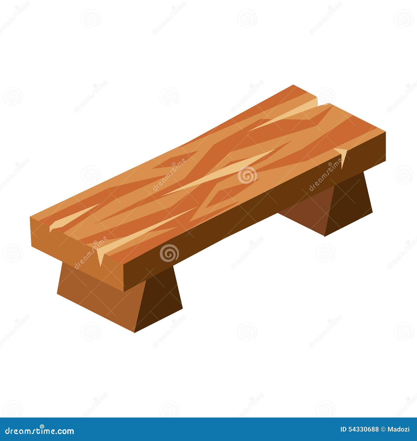 Wooden Bench Isolated Illustration Stock Vector - Illustration of ...