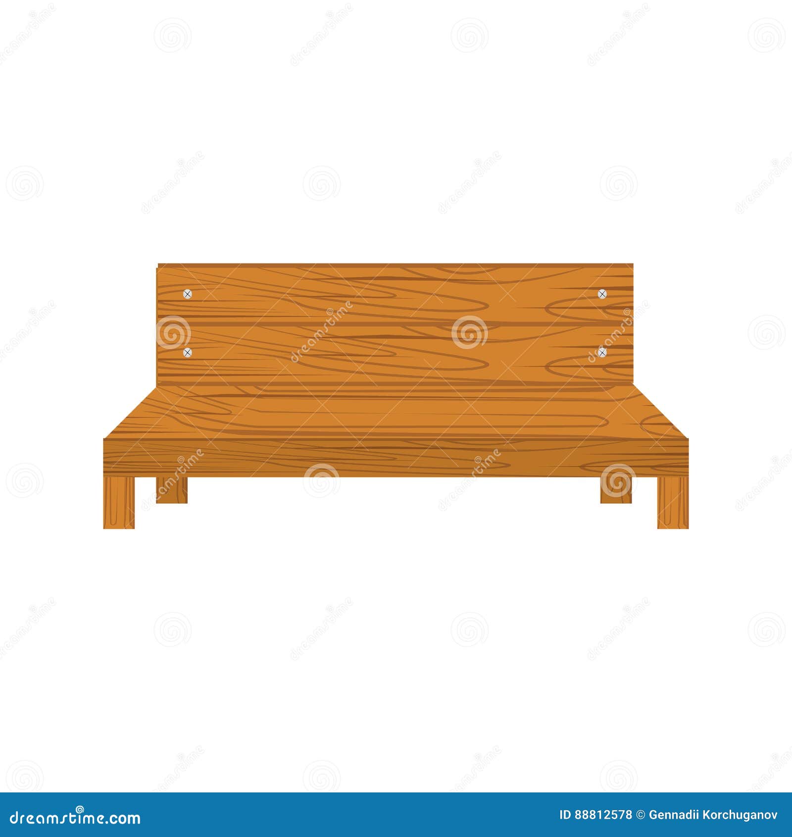 Wooden Bench Isolated Illustration Stock Vector - Illustration of ...