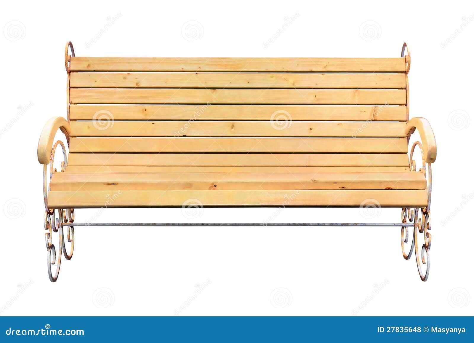 Wooden Bench Isolated on White Stock Photo - Image of forging, chair ...