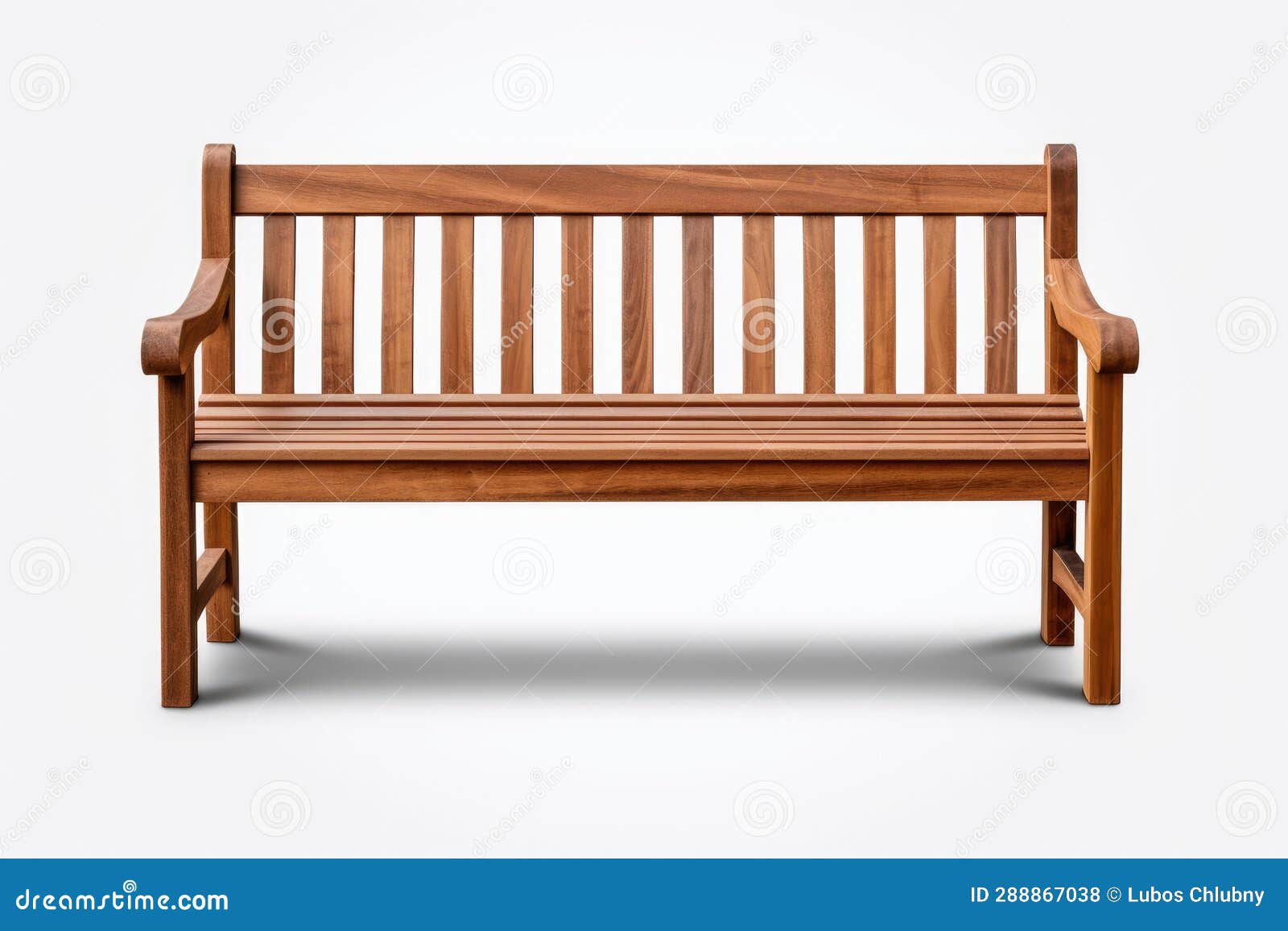 Wooden Bench Isolated on White Background Stock Illustration ...