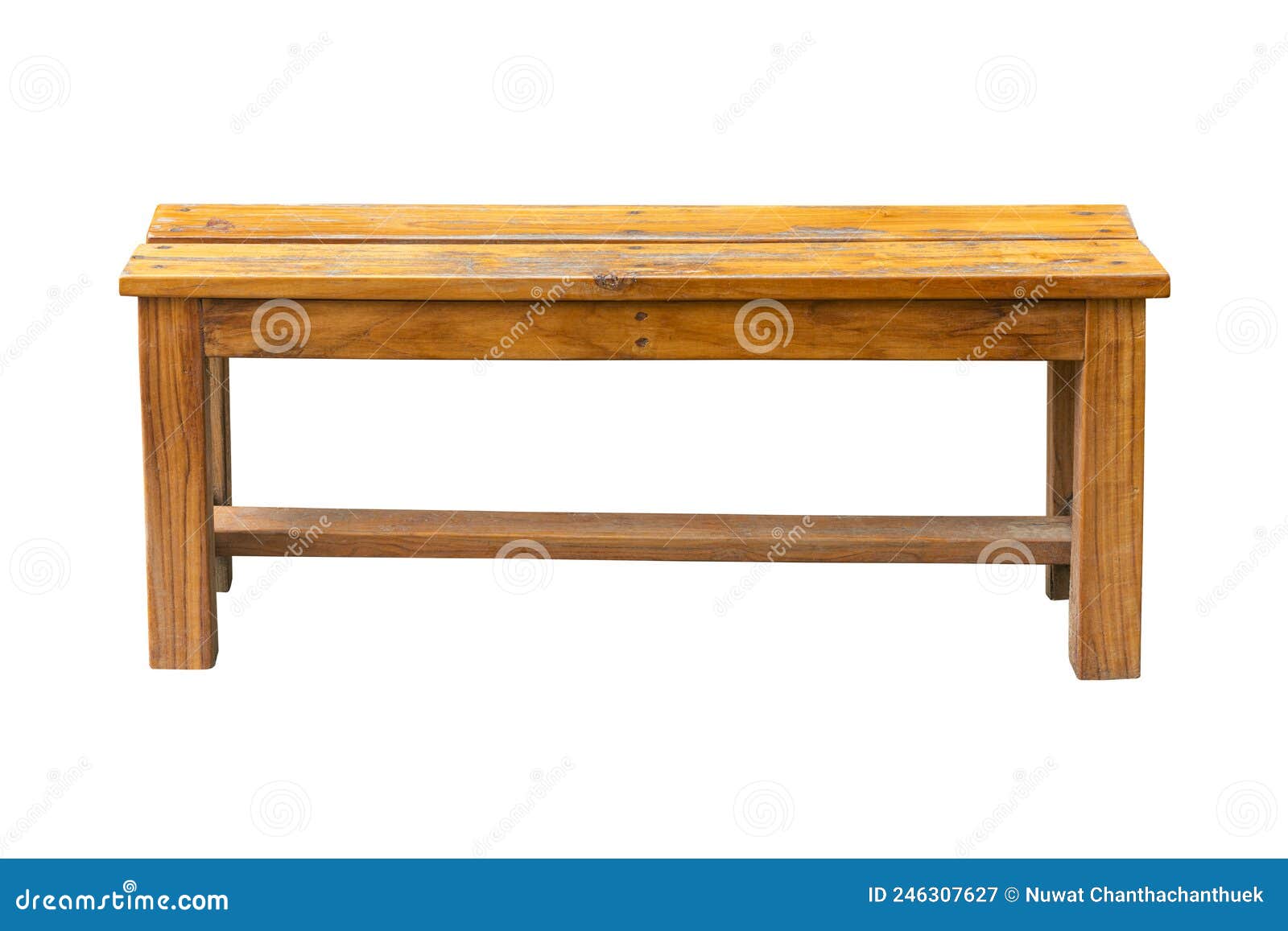 Wooden Bench Isolated on White Background Stock Image - Image of bench ...