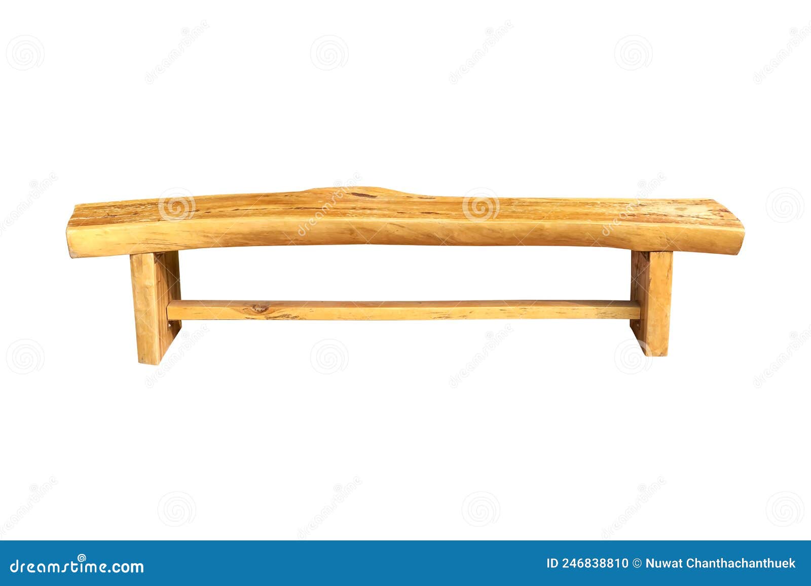 Wooden Bench Isolated on White Background Stock Photo - Image of ...