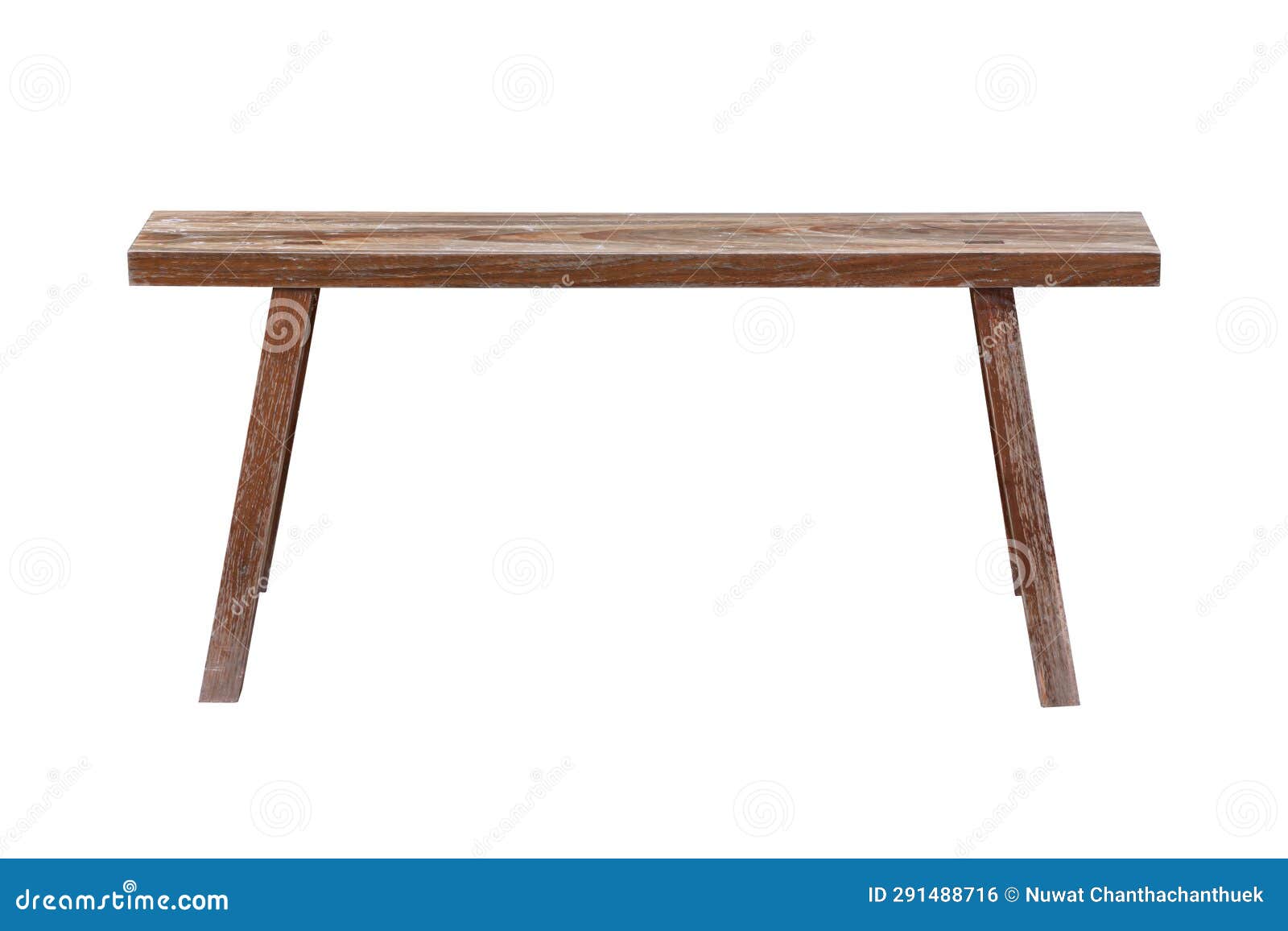 Wooden Bench Isolated on White Background Stock Photo - Image of empty ...