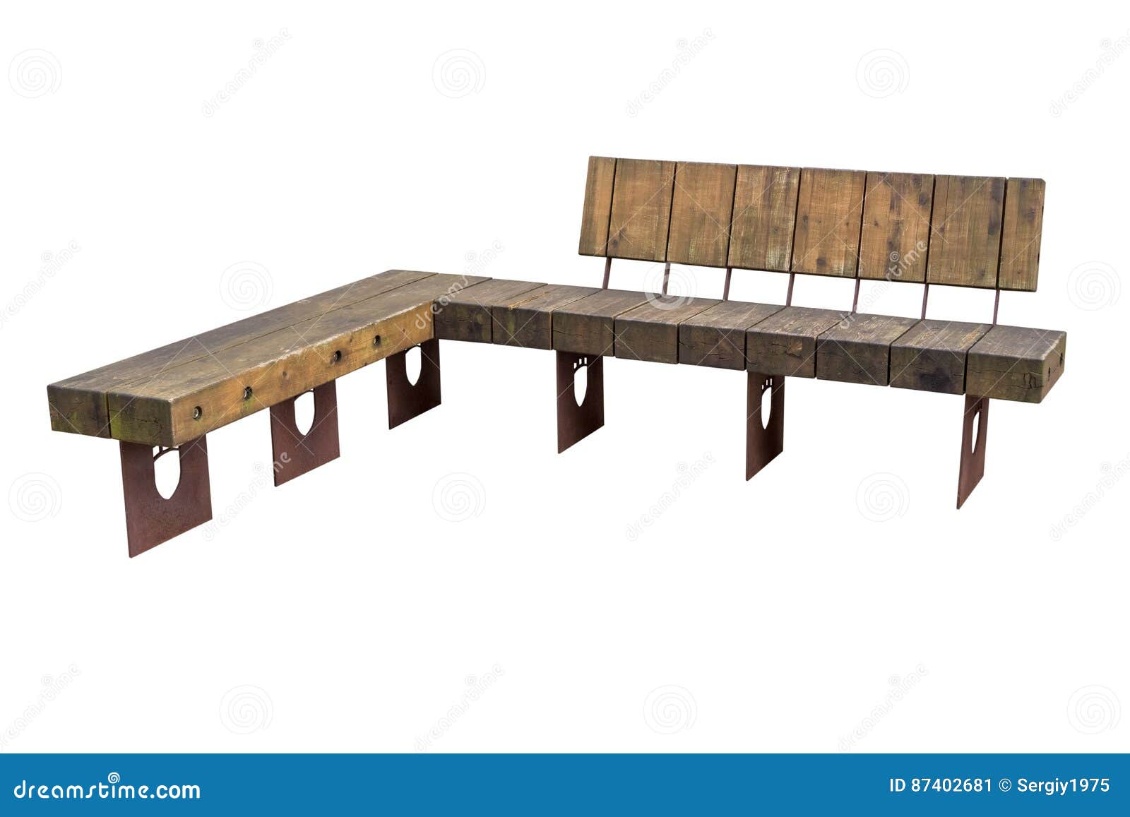 Wooden Bench Isolated on White Background Stock Image - Image of ...