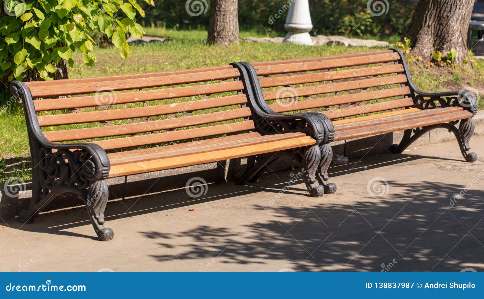 A Wooden Bench in the Nature Stock Image - Image of natural, bench ...